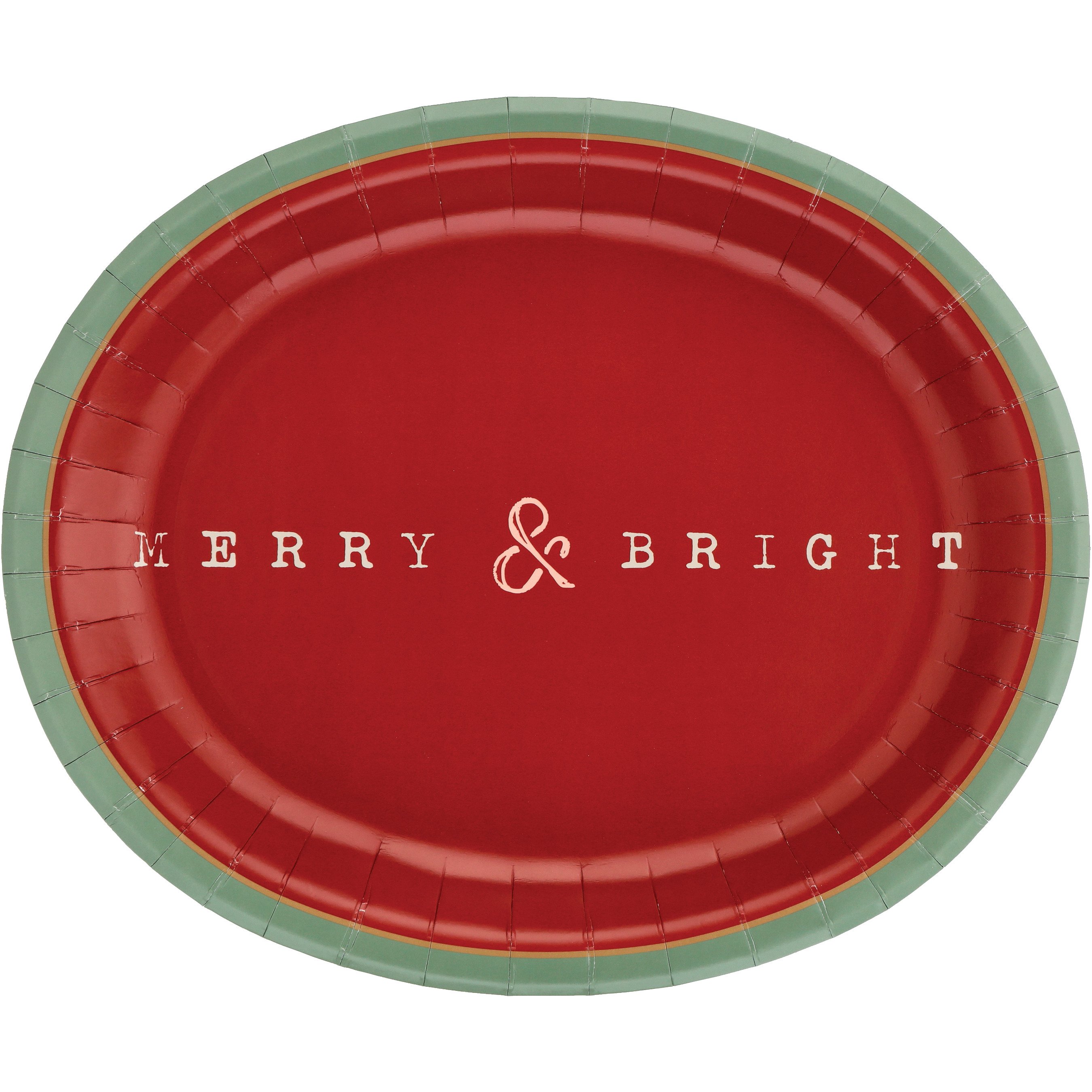 Destination Holiday Merry & Bright Oval Paper Plates - Red - Shop Party ...