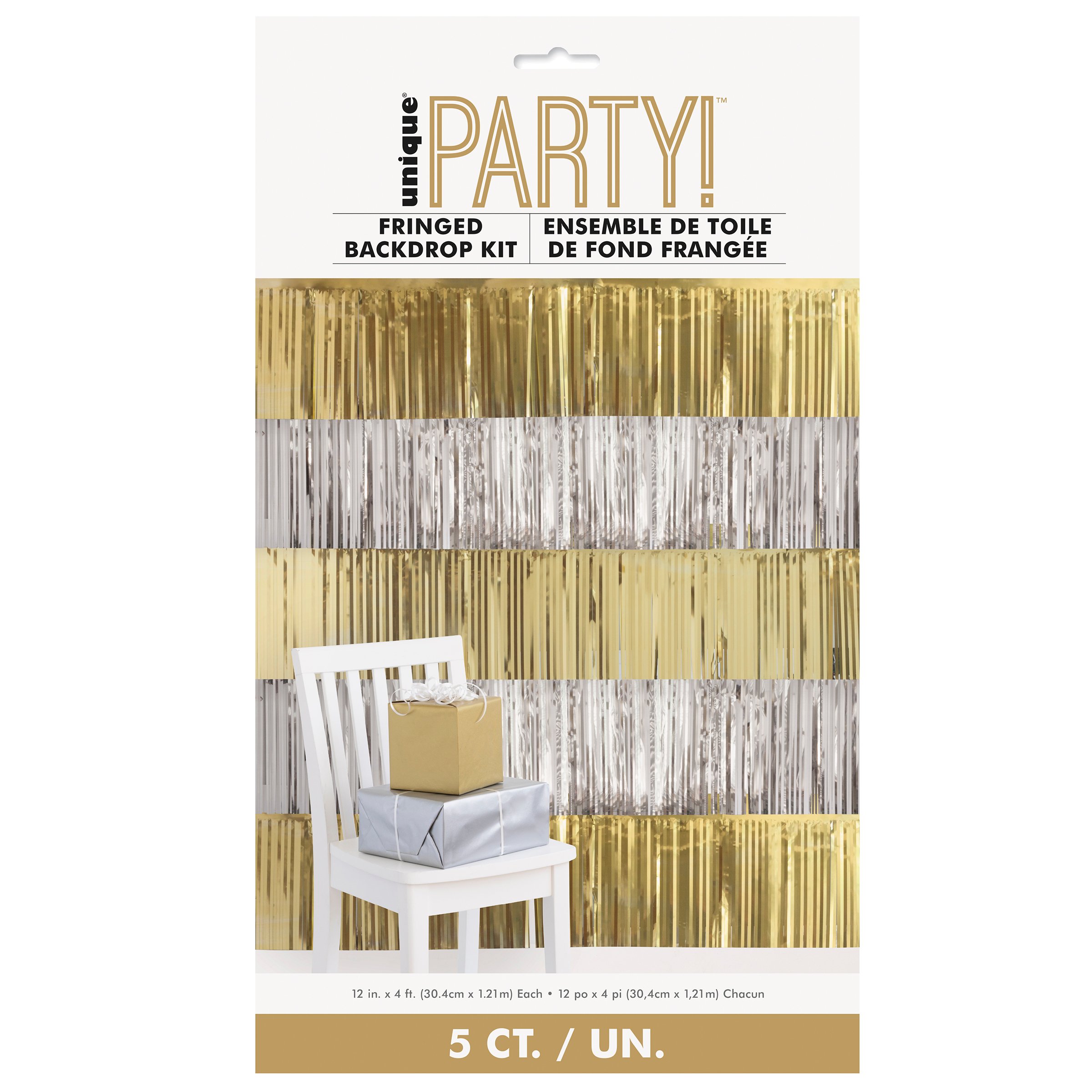 Unique Gold/Silver Fringed Backdrop Kit, 5 ct - Shop Party decor at H-E-B