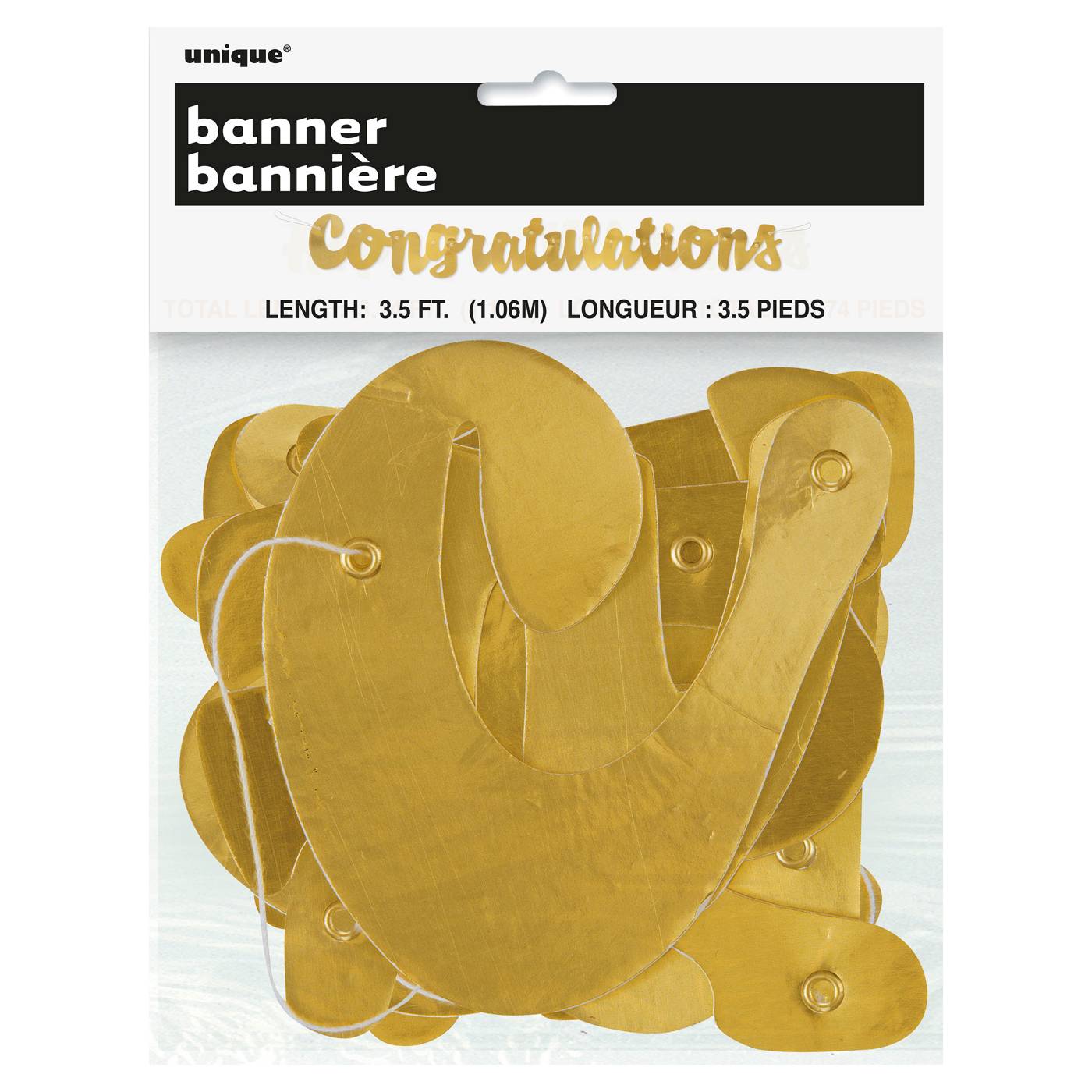 Unique Congratulations Gold Fold Script Party Banner - Shop Party Decor ...