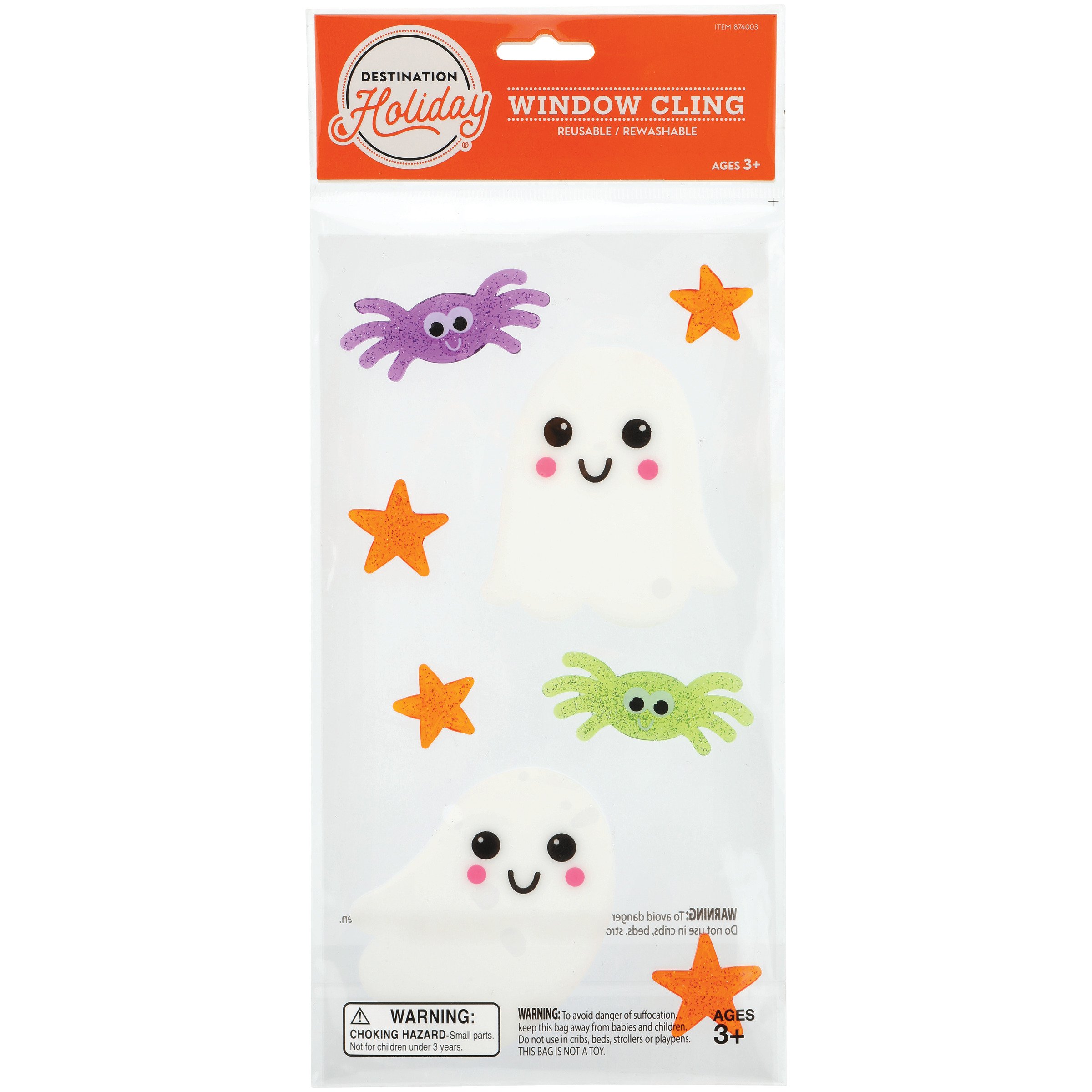 Destination Holiday Ghosts & Spiders Halloween Window Gel Cling - Shop ...