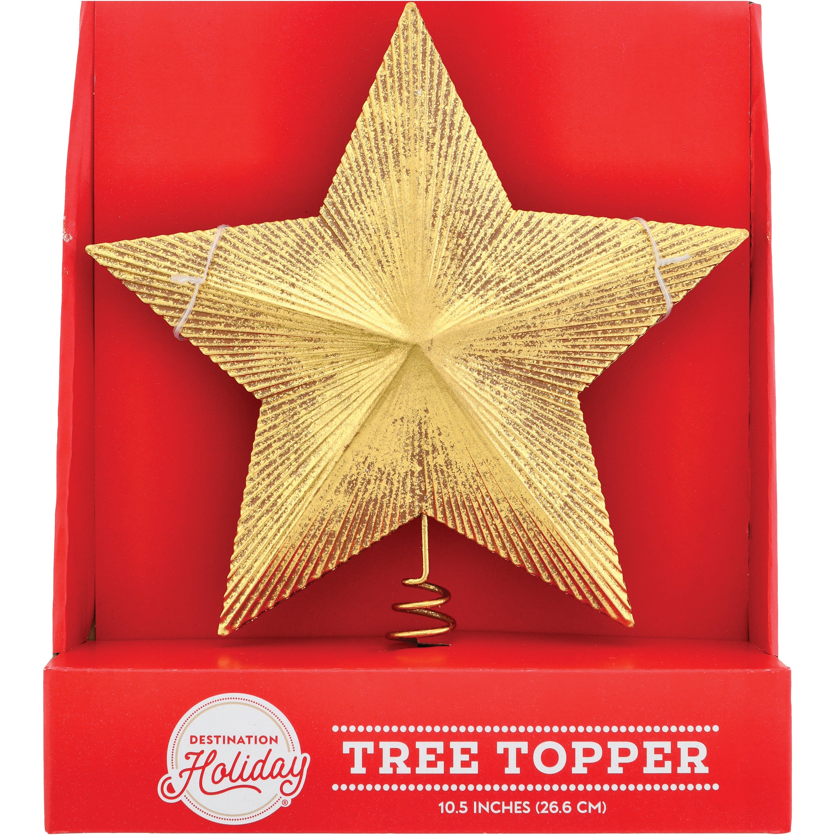 Destination Holiday Gold Metal Star Tree Topper - Shop Seasonal decor ...