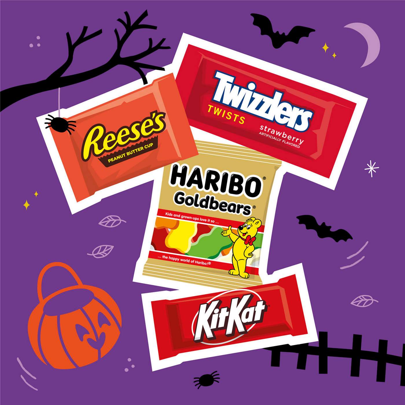 Reese's, Kit Kat, Twizzlers, & Haribo Assorted Snack Size Halloween ...