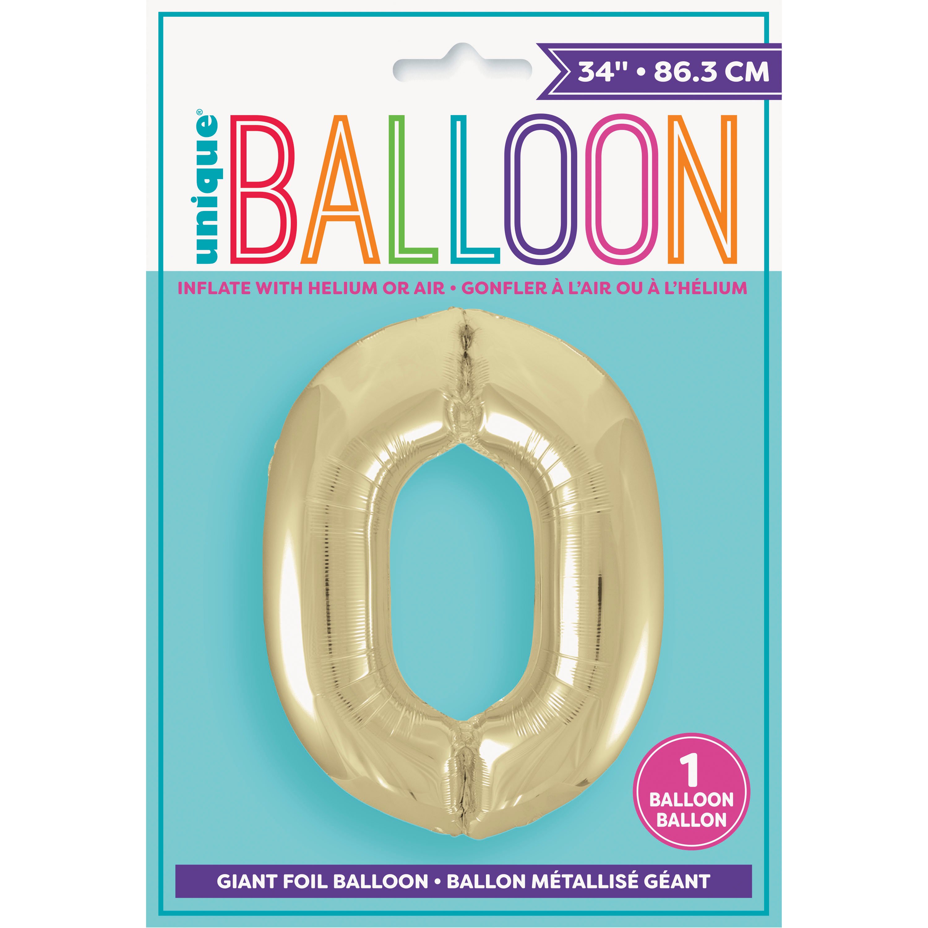 unique Number 0 Giant Foil Balloon - Gold - Shop Party decor at H-E-B
