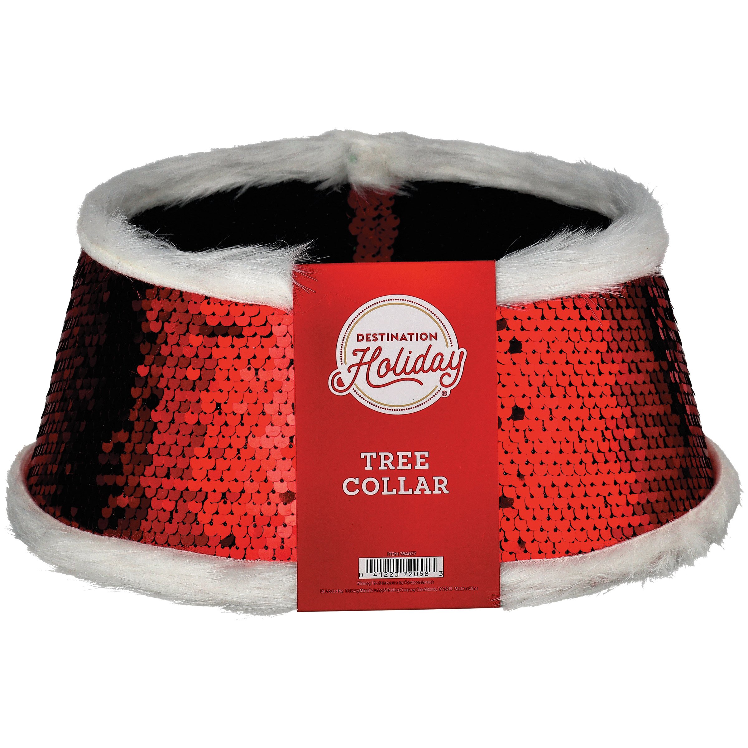 Destination Holiday Red Sequin Mini Tree Collar - Shop Seasonal decor ...