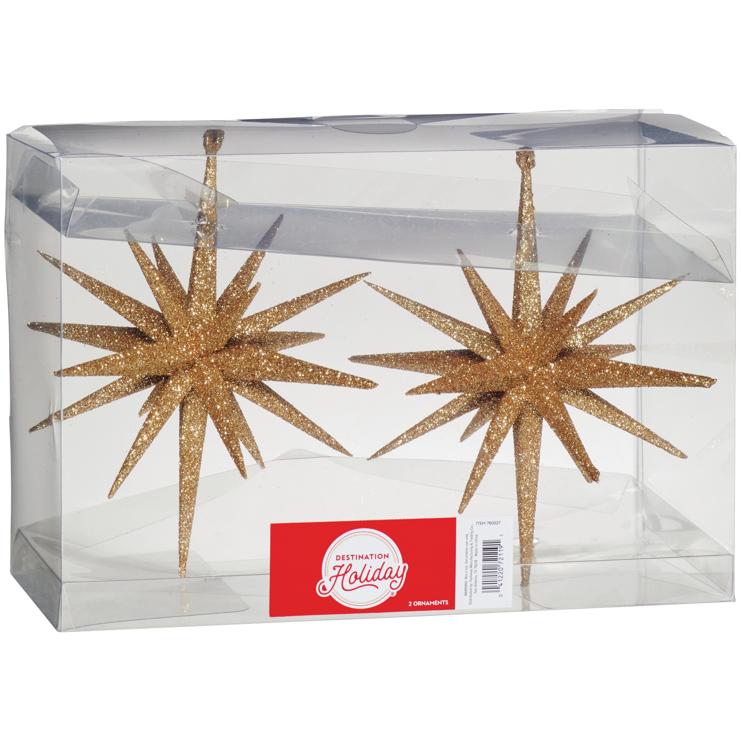 Destination Holiday Glitter Star Christmas Tree Ornaments - Gold - Shop ...