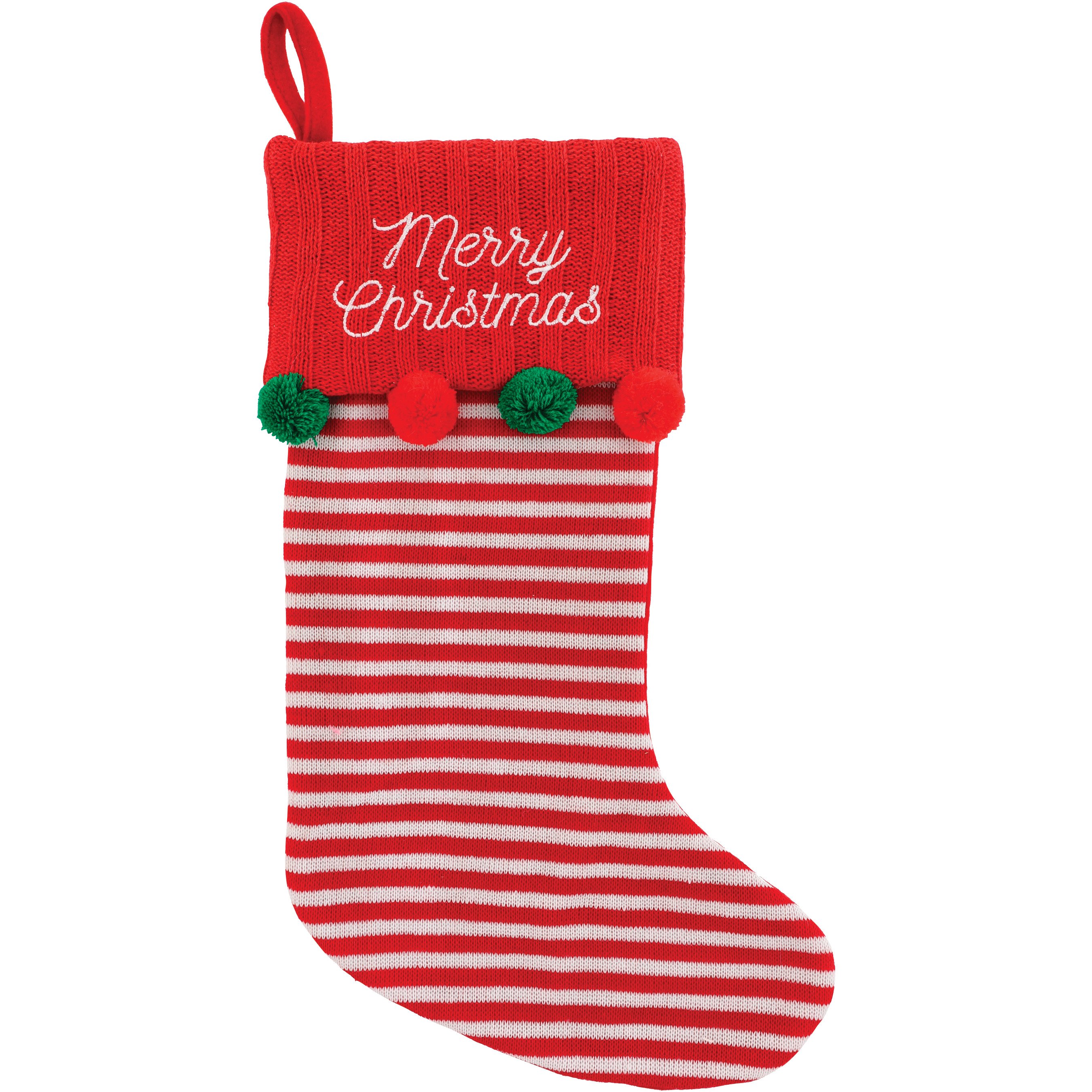 Destination Holiday Merry Christmas Striped Stocking - Shop Seasonal ...