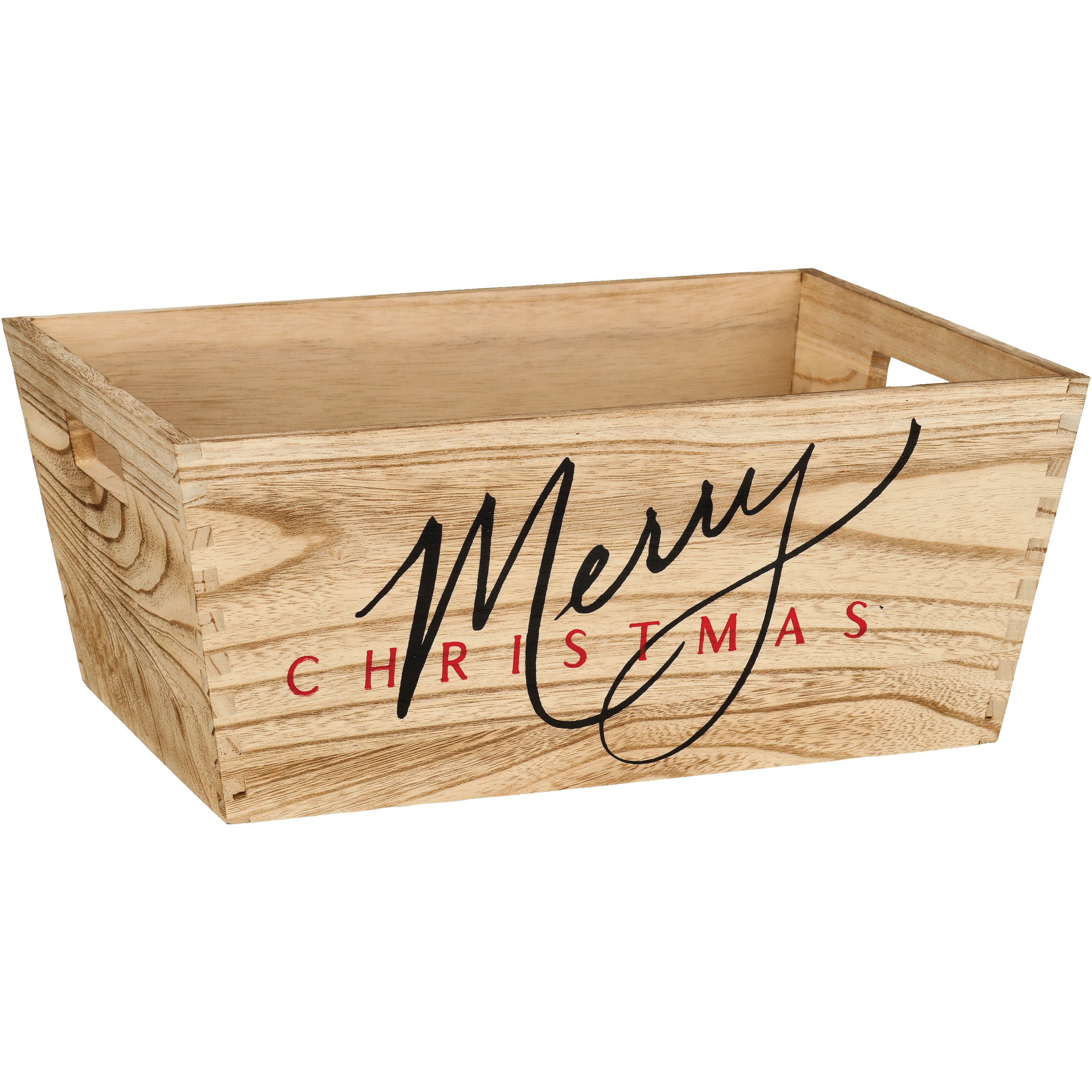 Destination Holiday Merry Christmas Wood Tapered Storage Bin - Shop ...