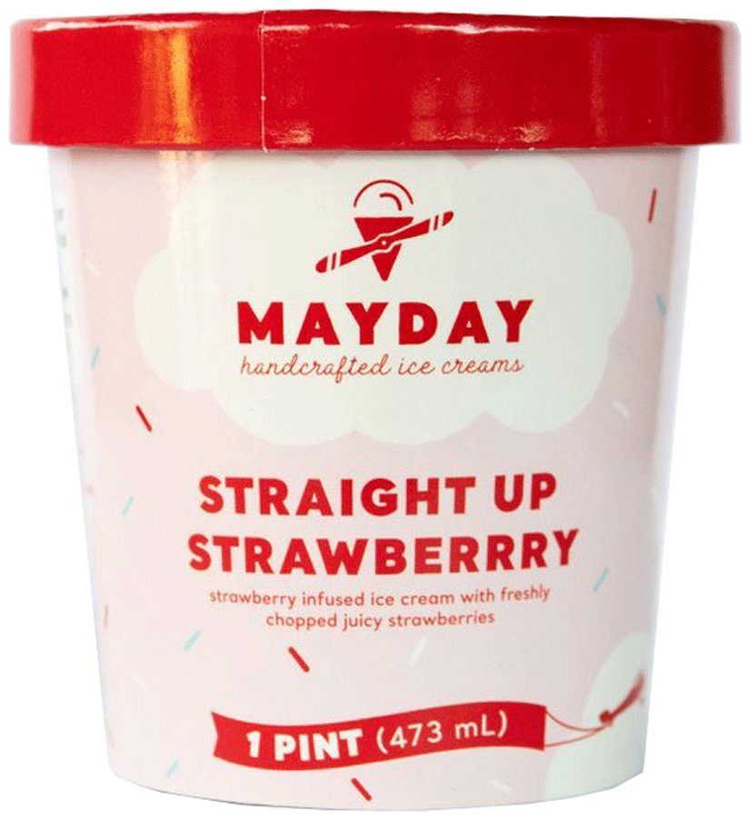 Mayday Straight Up Strawberry Ice Cream, 16 oz | Central Market ...