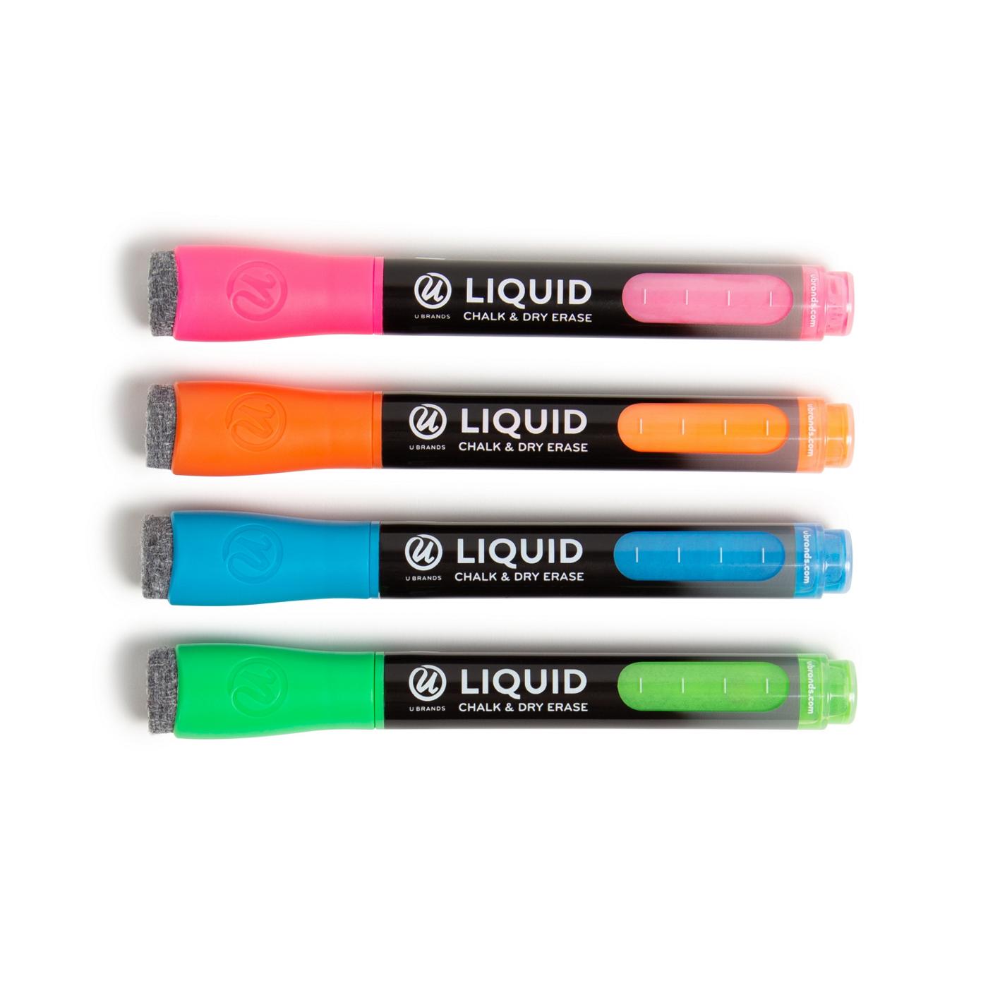 U Brands Bullet Pump Tip Liquid Chalk Dry Erase Markers - Assorted Ink ...