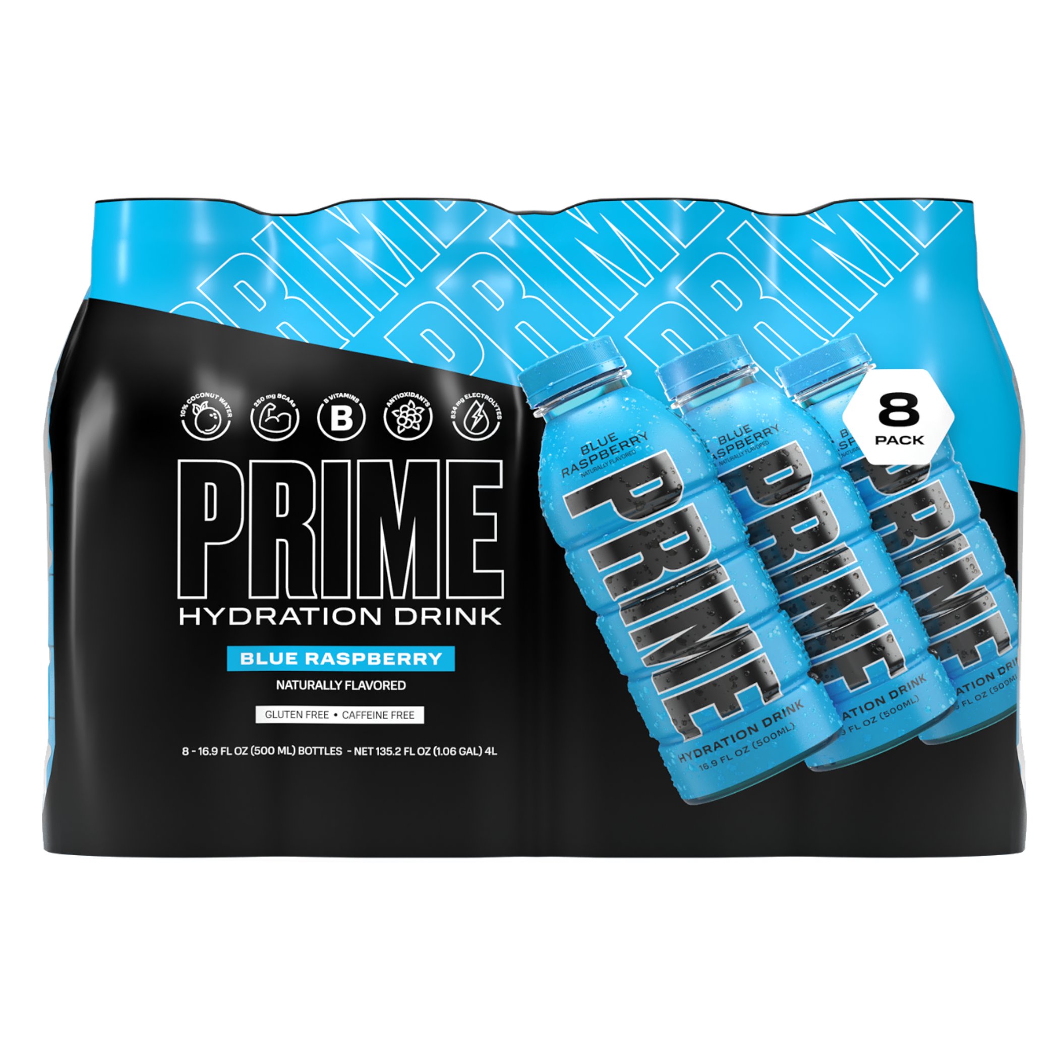 PRIME Hydration Drink 8 pk Bottles - Blue Raspberry - Shop Sports ...
