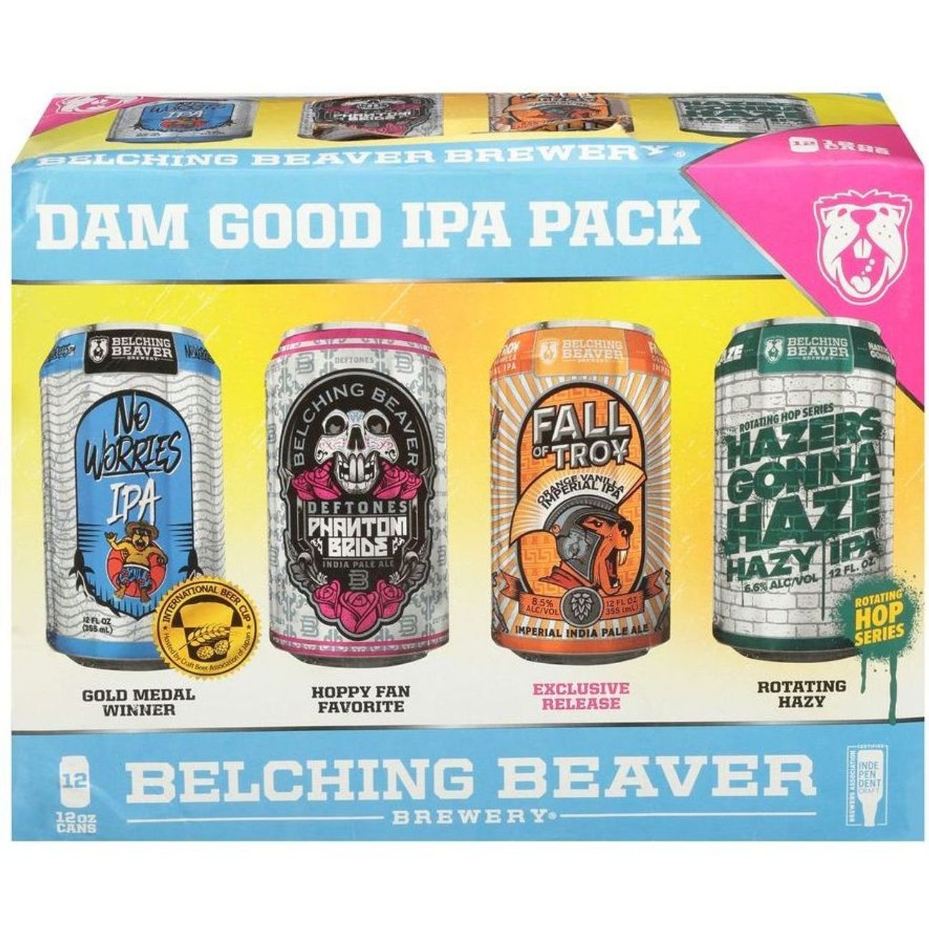Belching Beaver Brewery Dam Good IPA Craft Beer Variety 12 pk Cans ...