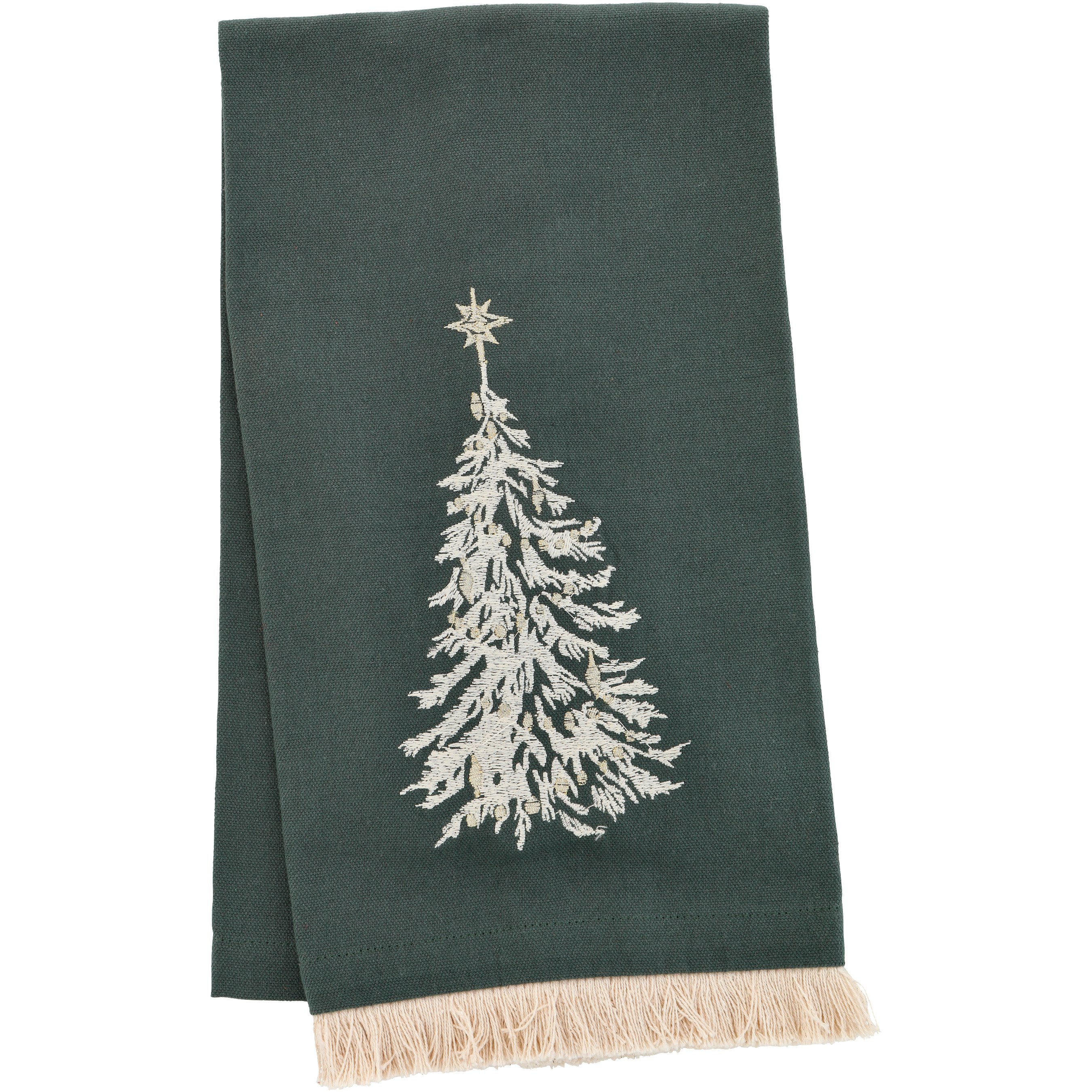Destination Holiday Christmas Tree Kitchen Towel - Green & White - Shop ...
