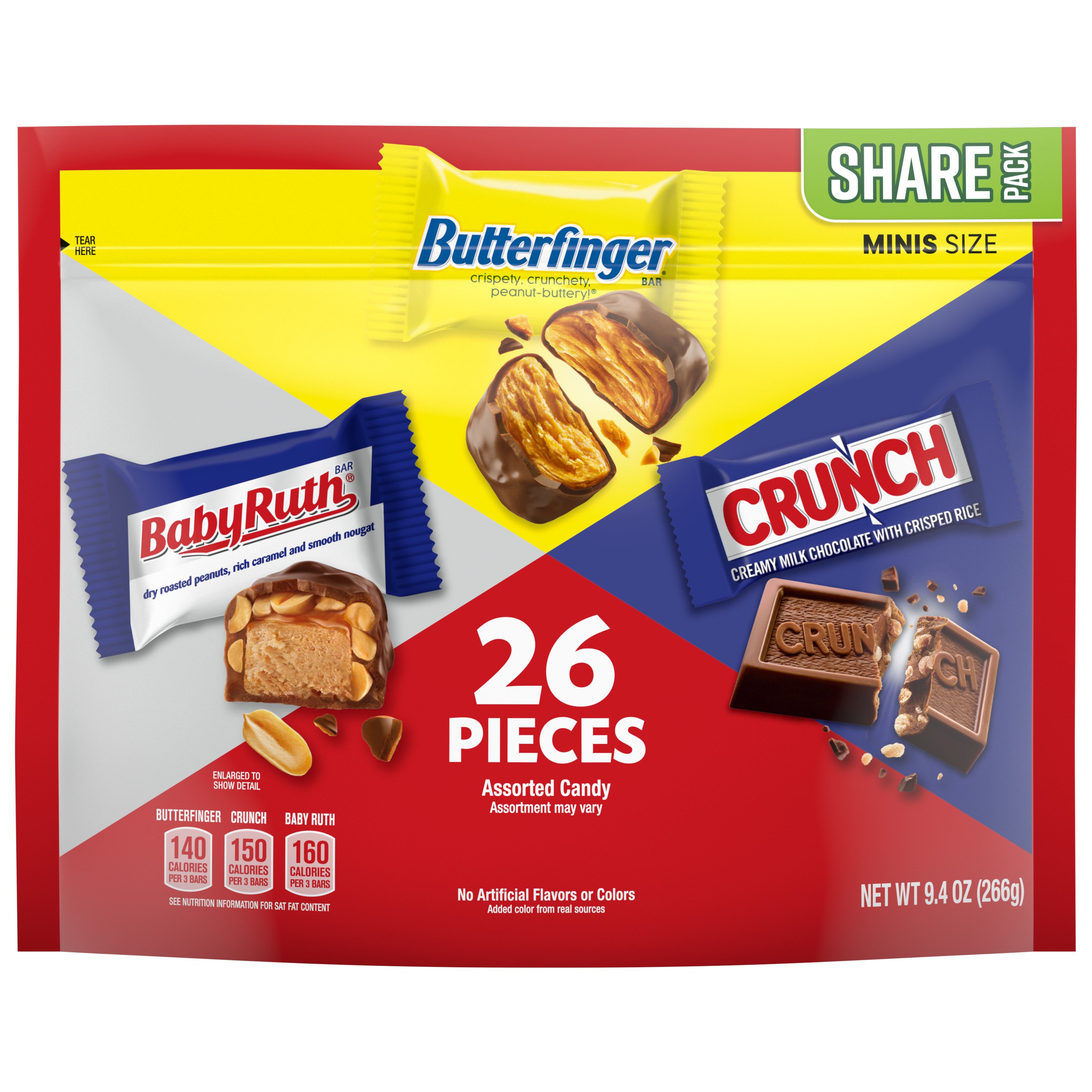 Butterfinger, Baby Ruth & Crunch Assorted Minis Chocolate Candy Bars ...