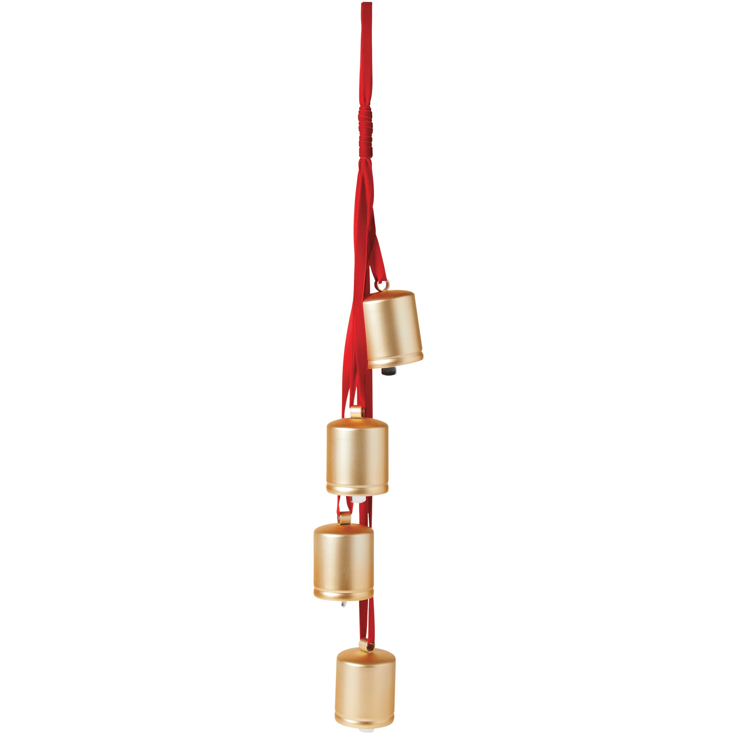 Destination Holiday Red Ribbon & Gold Bell Christmas Door Hanger - Shop ...