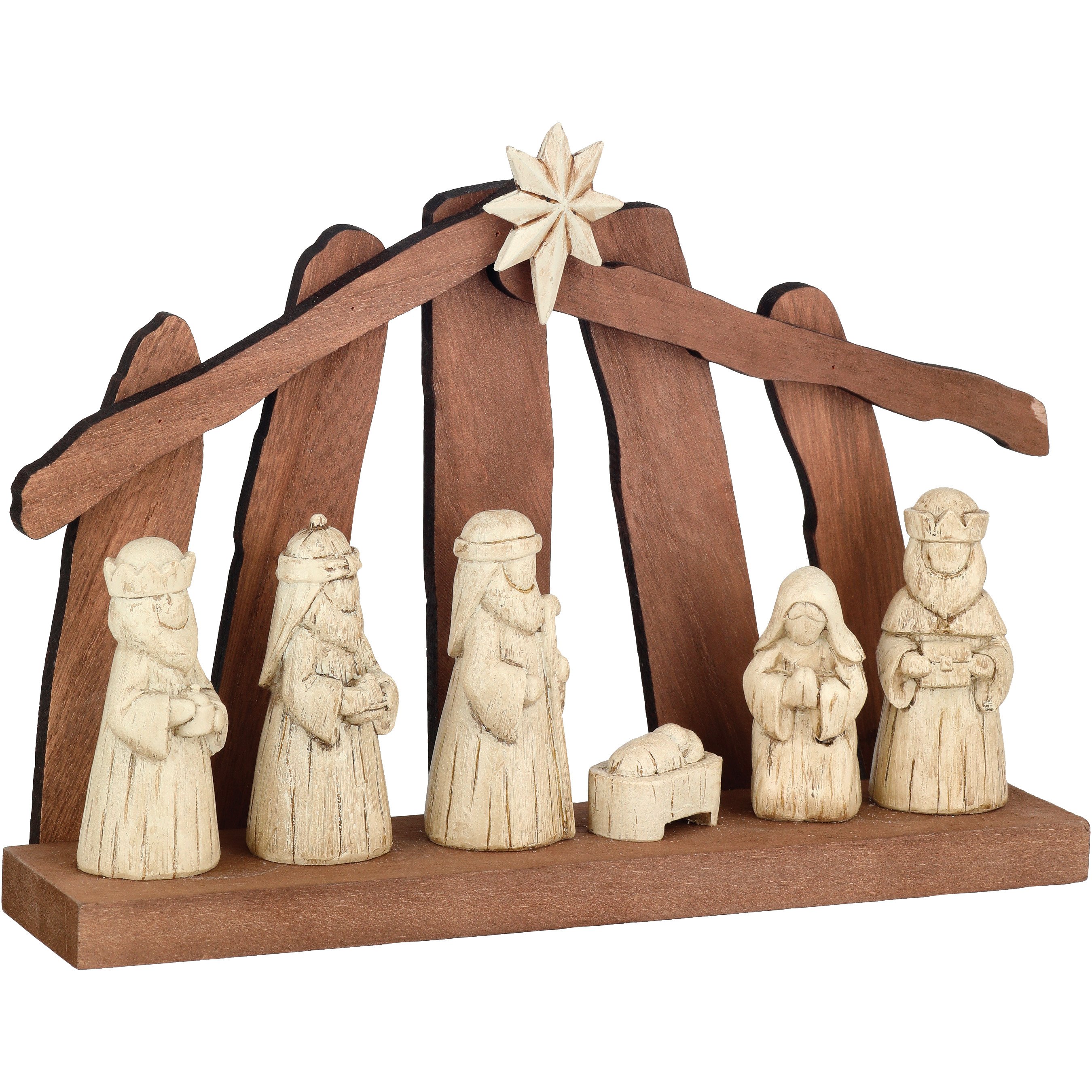 Destination Holiday Wooden Nativity Scene Christmas Table Decor - Shop ...