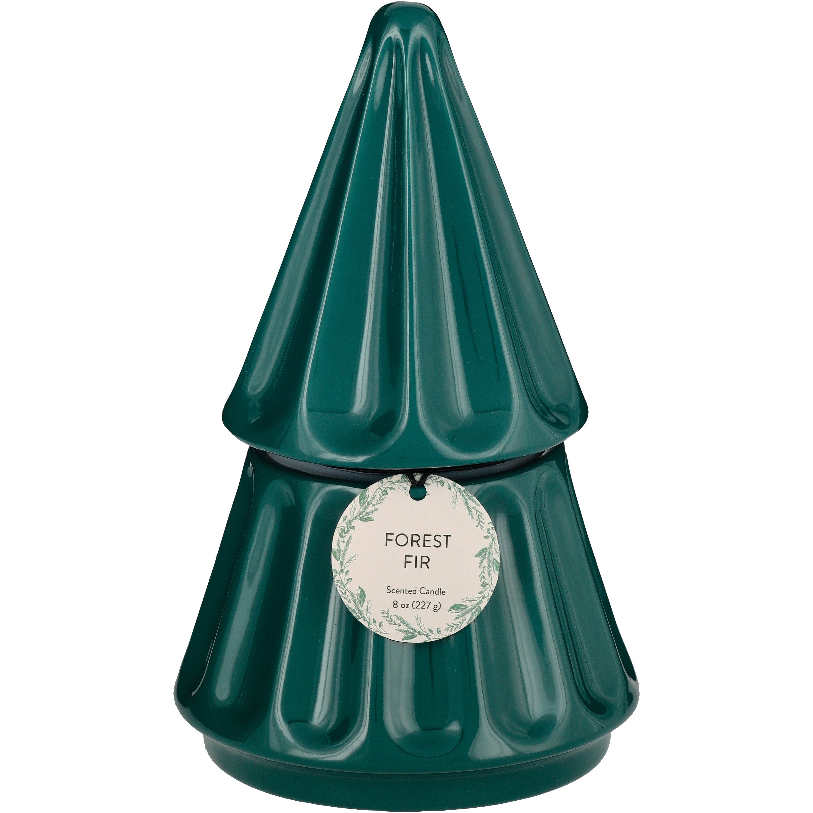 Destination Holiday Forest Fir Scented Ceramic Tree Candle - Green ...