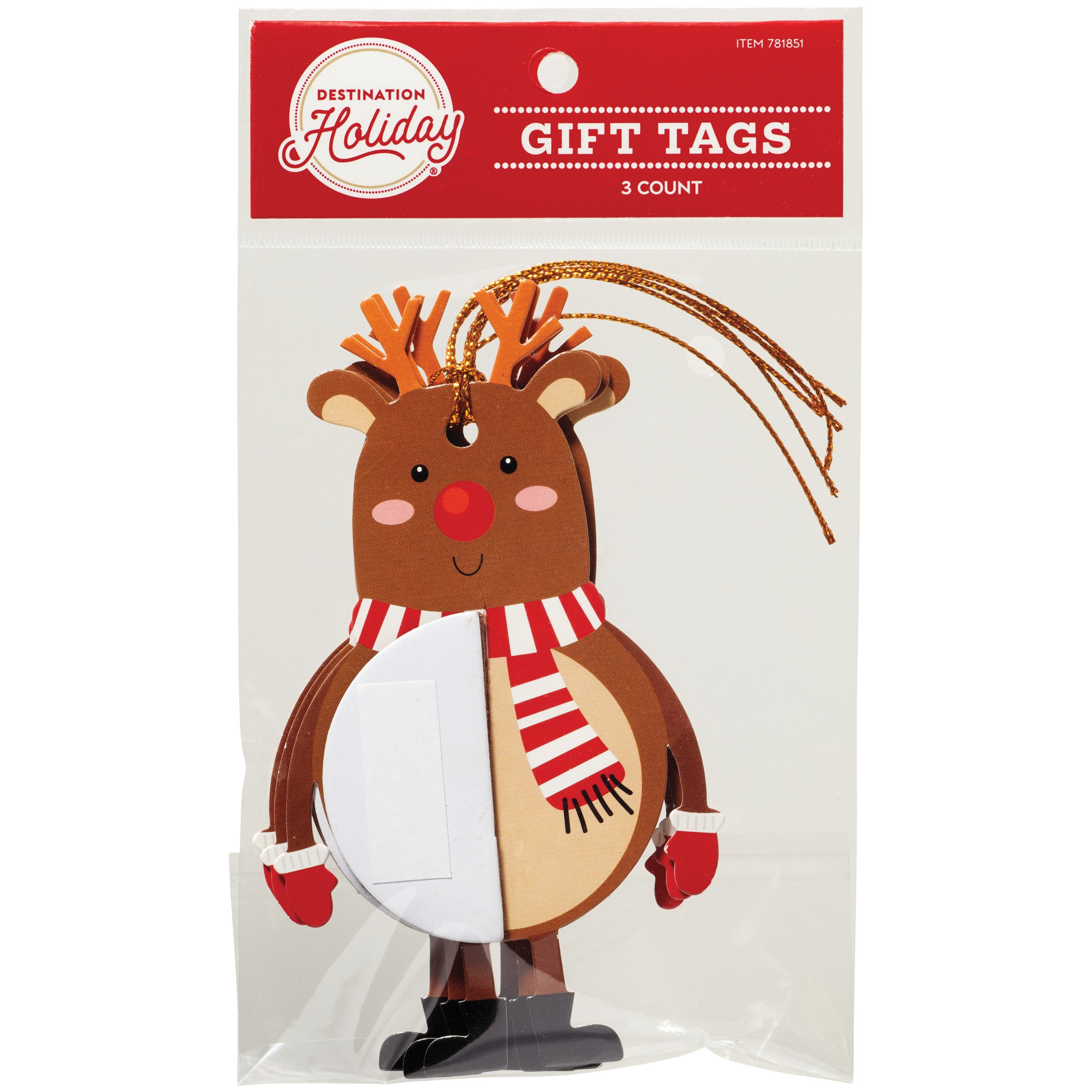 Destination Holiday 3D Reindeer Christmas Gift Tags - Shop Gift wrap at ...