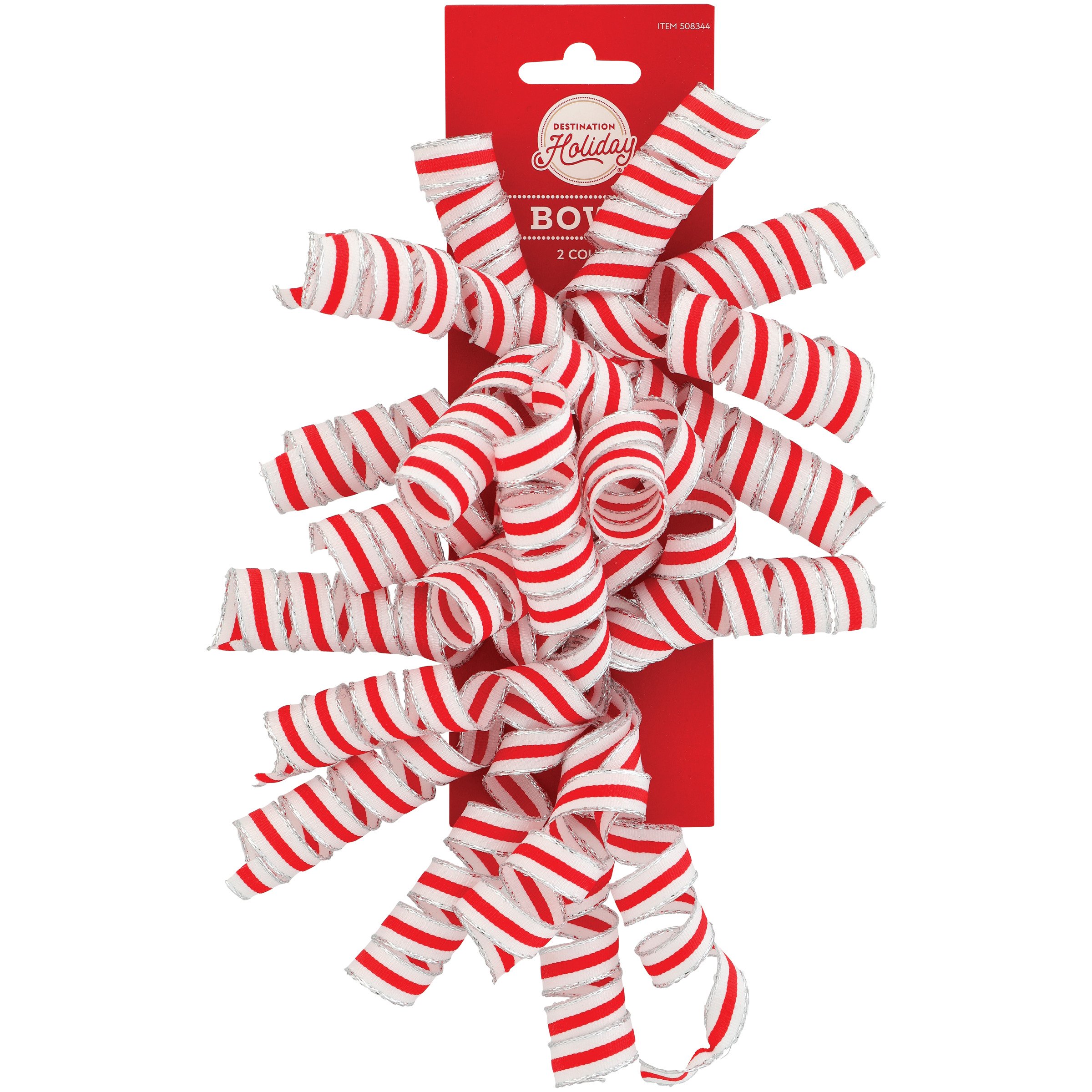 Destination Holiday Curly Bows - Silver & Red - Shop Gift wrap at H-E-B