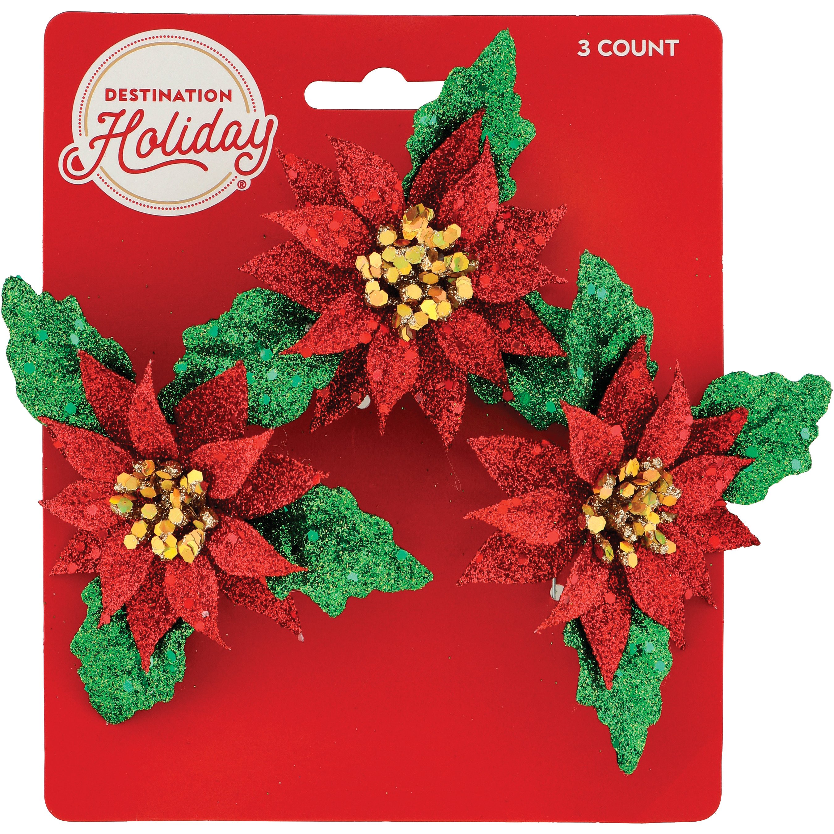 Destination Holiday Poinsettia Mini Ornaments - Shop Seasonal decor at ...