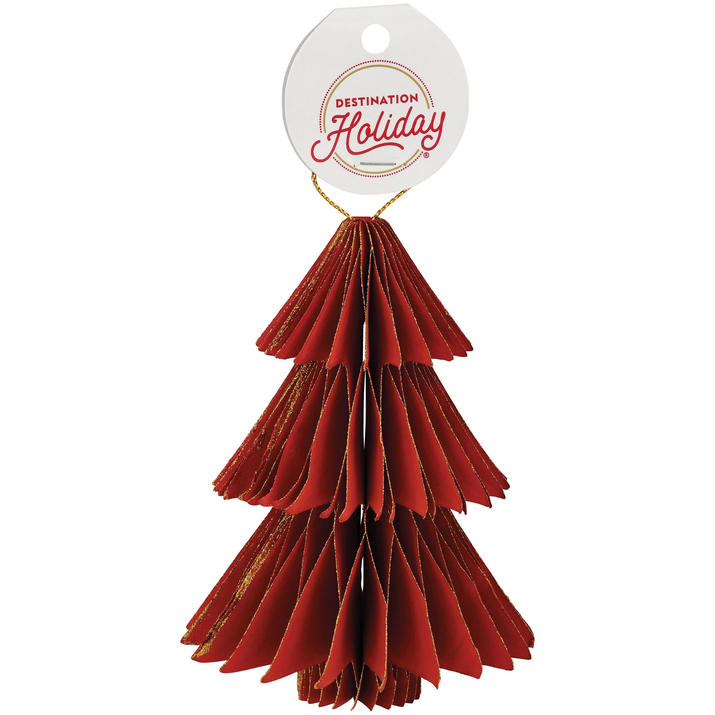 Destination Holiday Red Tree Honeycomb Ornament - Shop Seasonal decor ...