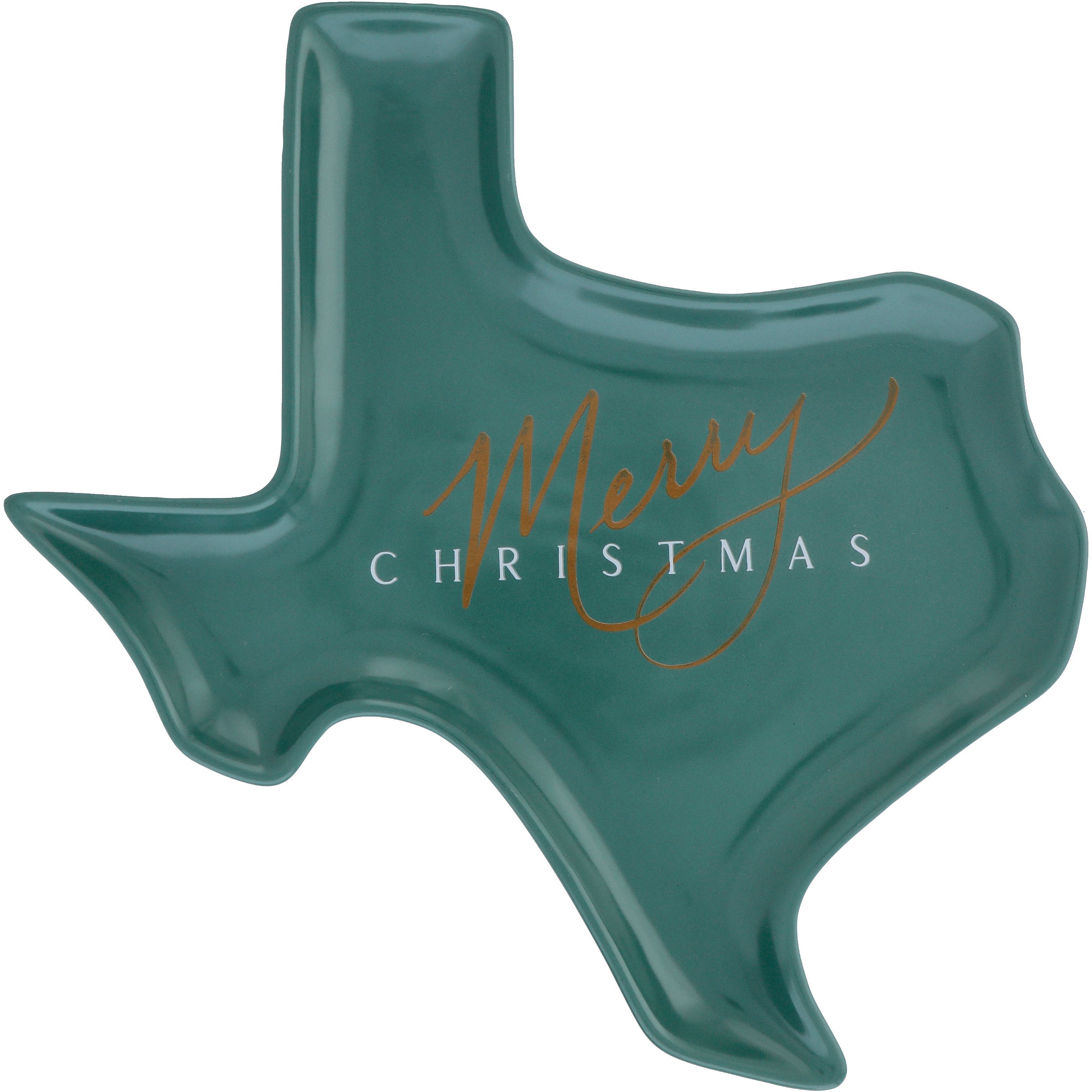 Destination Holiday Merry Christmas Texas-Shaped Serving Tray - Green ...