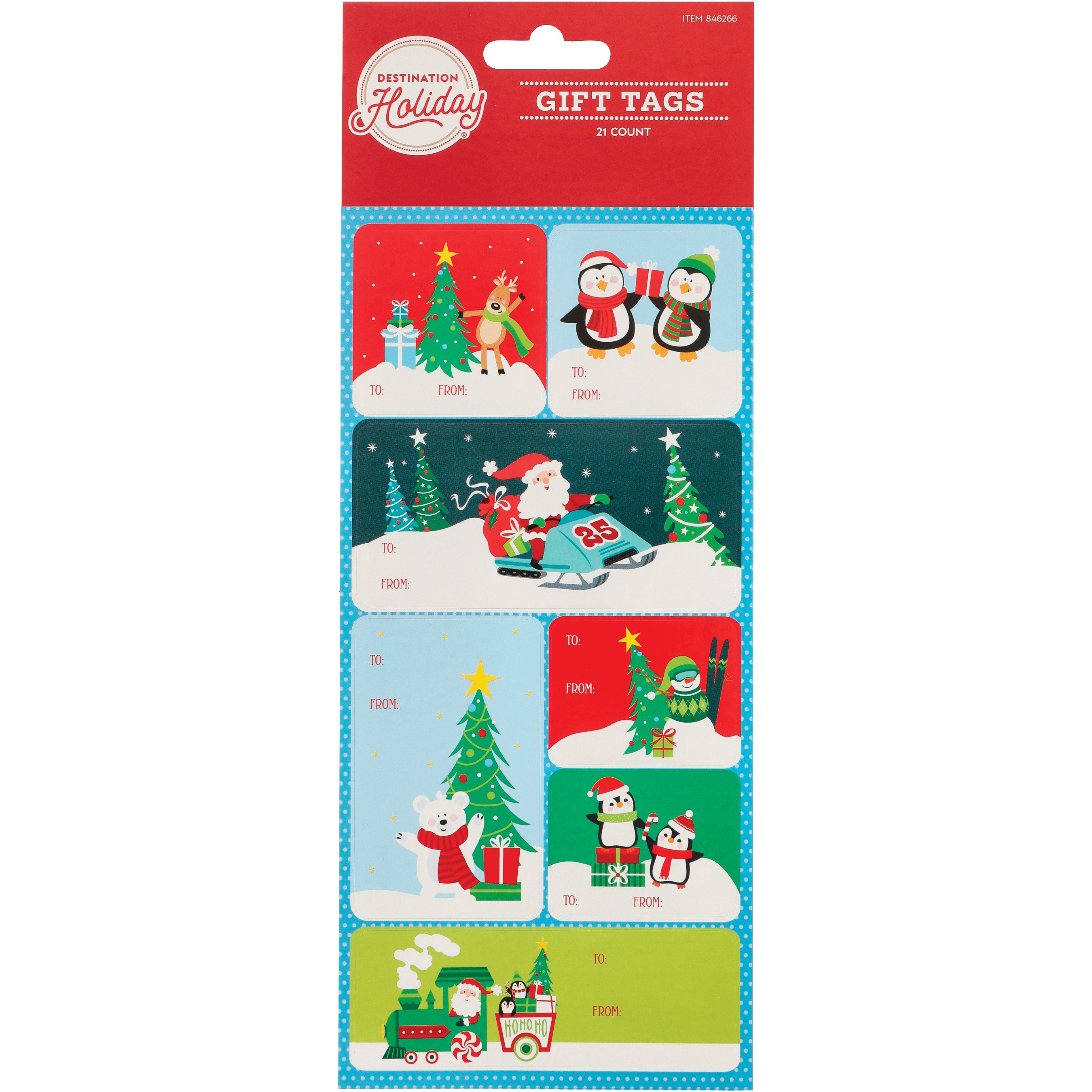 Destination Holiday Festive Christmas Adhesive Gift Tags - Shop Gift ...