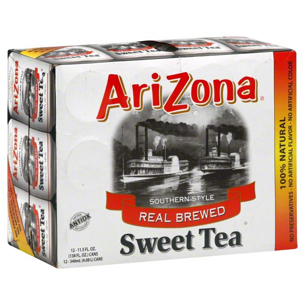 AriZona Real Brewed Southern Style Sweet Tea 12 pk Cans - Shop Tea at H-E-B