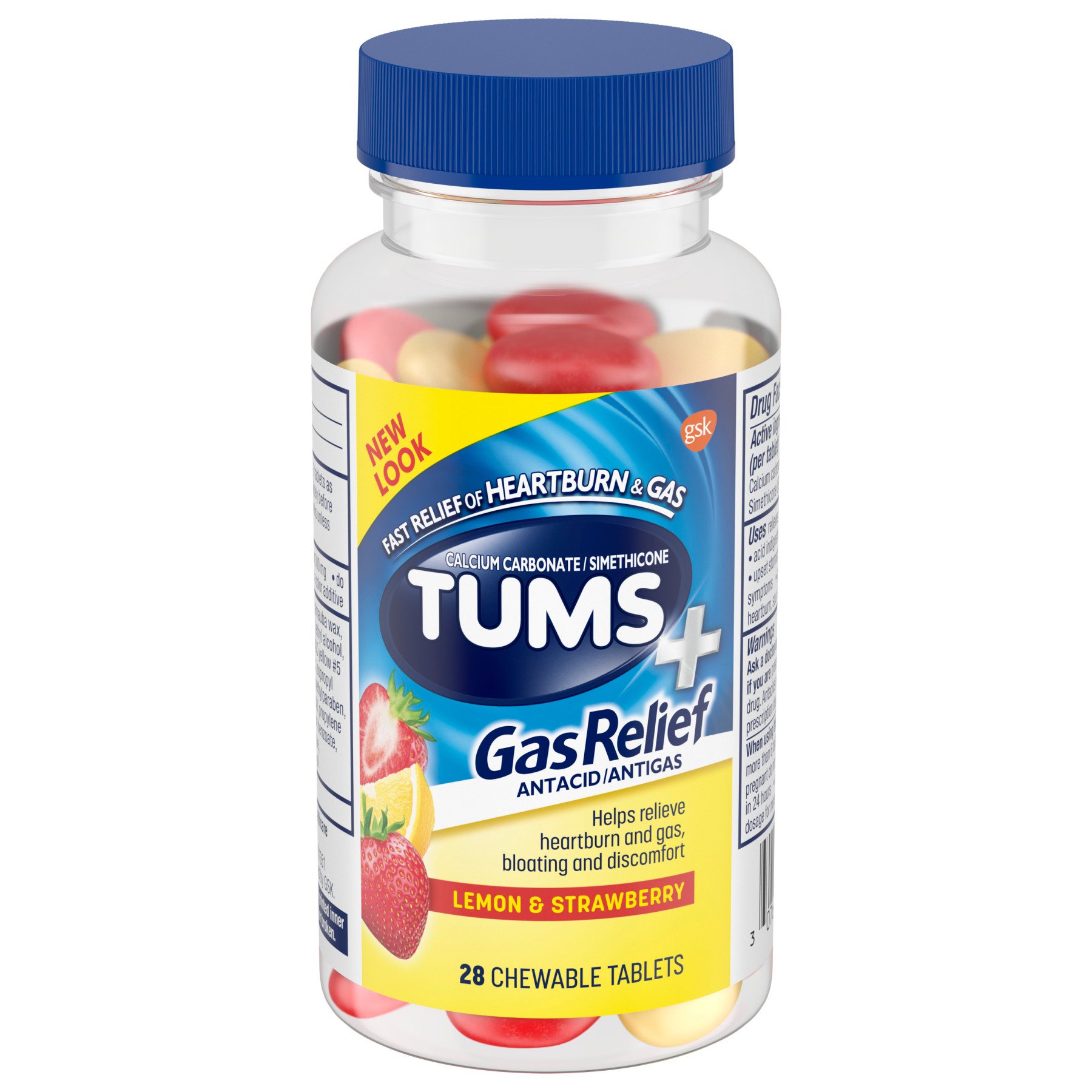 Tums Plus Gas Relief Chewable Tablets - Lemon & Strawberry - Shop ...