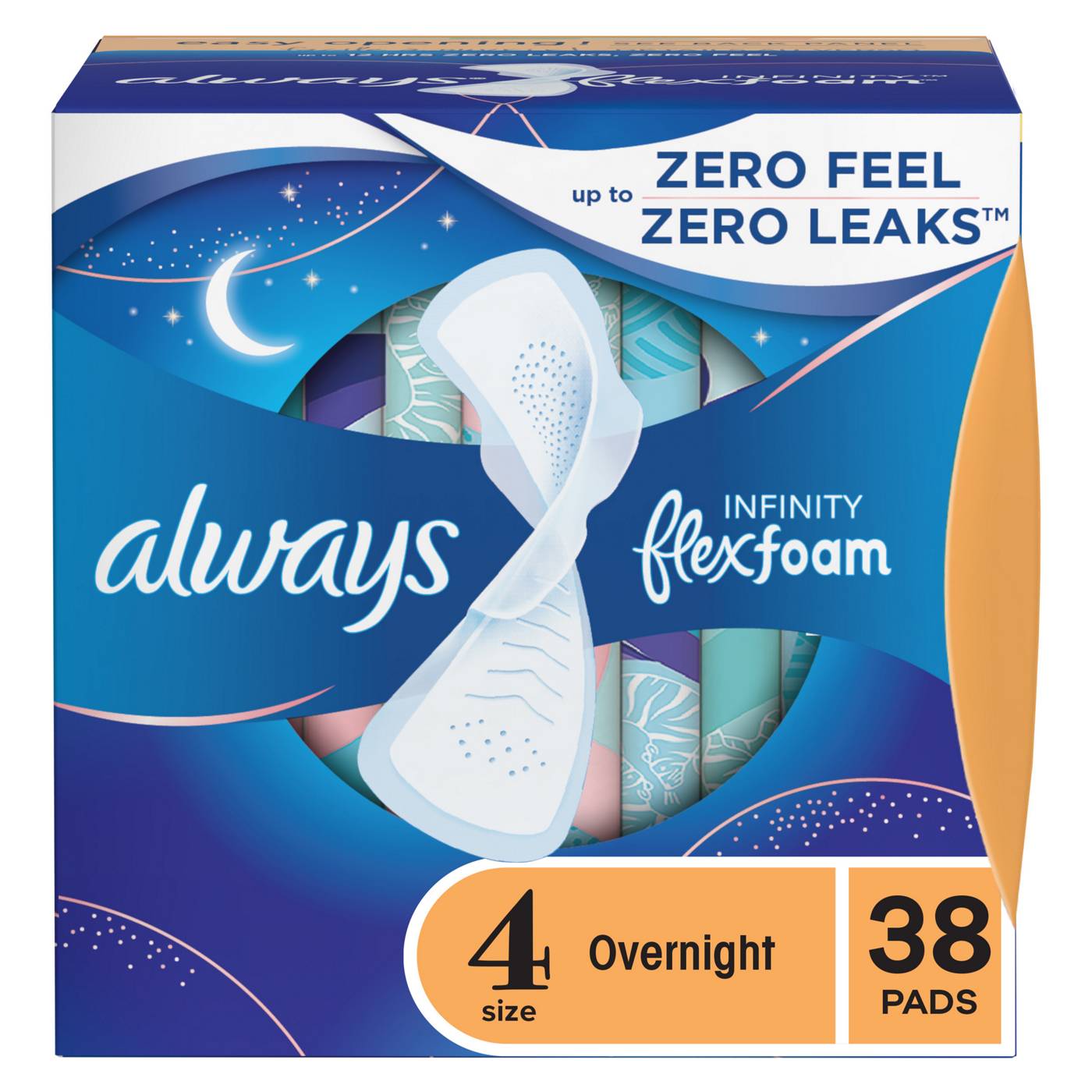 Always Infinity Flex Foam Pads - Overnight Size 4 - Shop Pads & Liners ...
