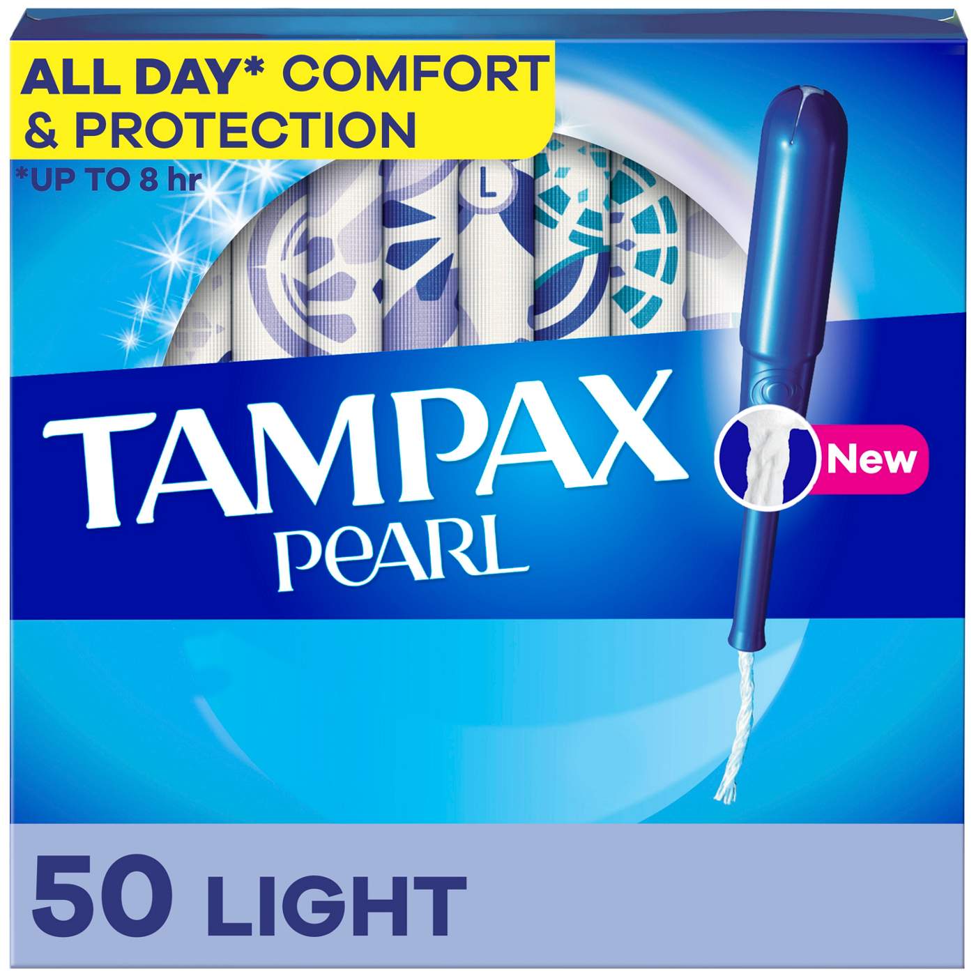 Tampax Pearl Tampons, with LeakGuard Braid, Light Absorbency, Unscented ...