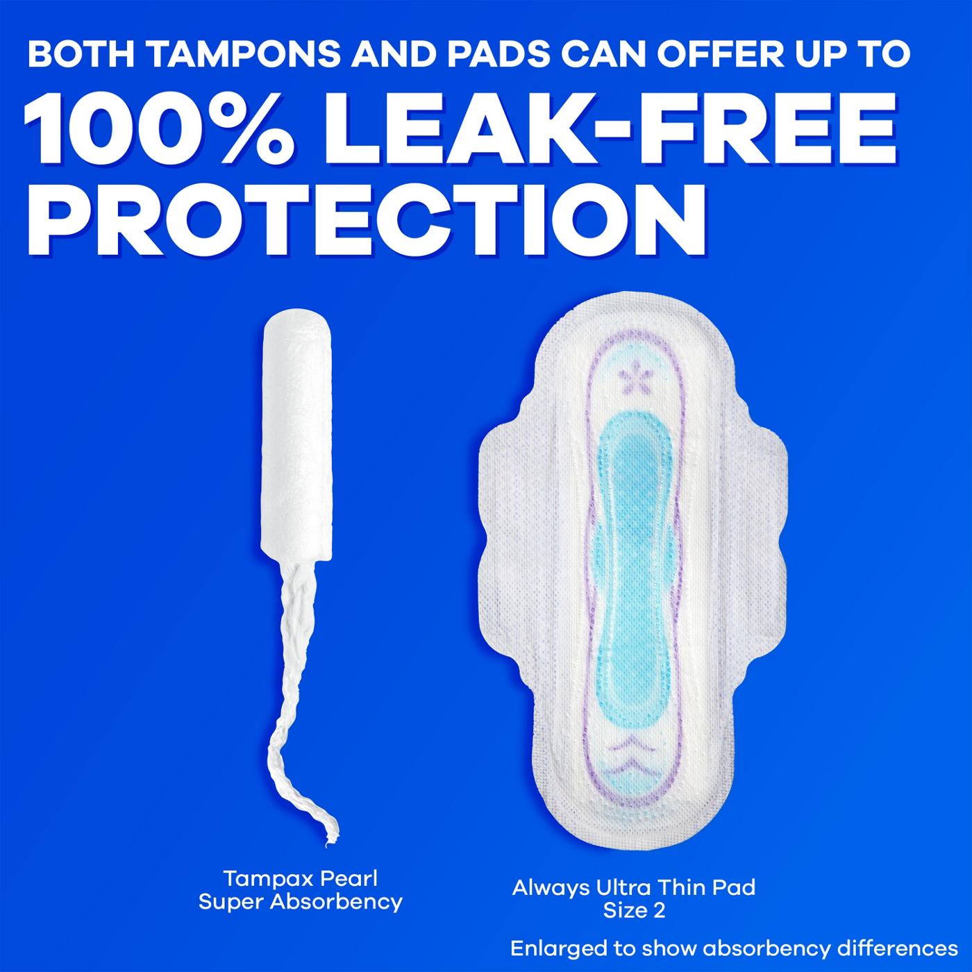 Tampax Pearl Tampons, with LeakGuard Braid, Light Absorbency, Unscented ...