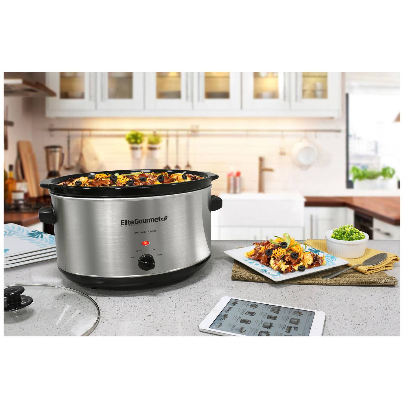 Elite Gourmet Stainless Steel Slow Cooker - Silver - Shop Cookers ...
