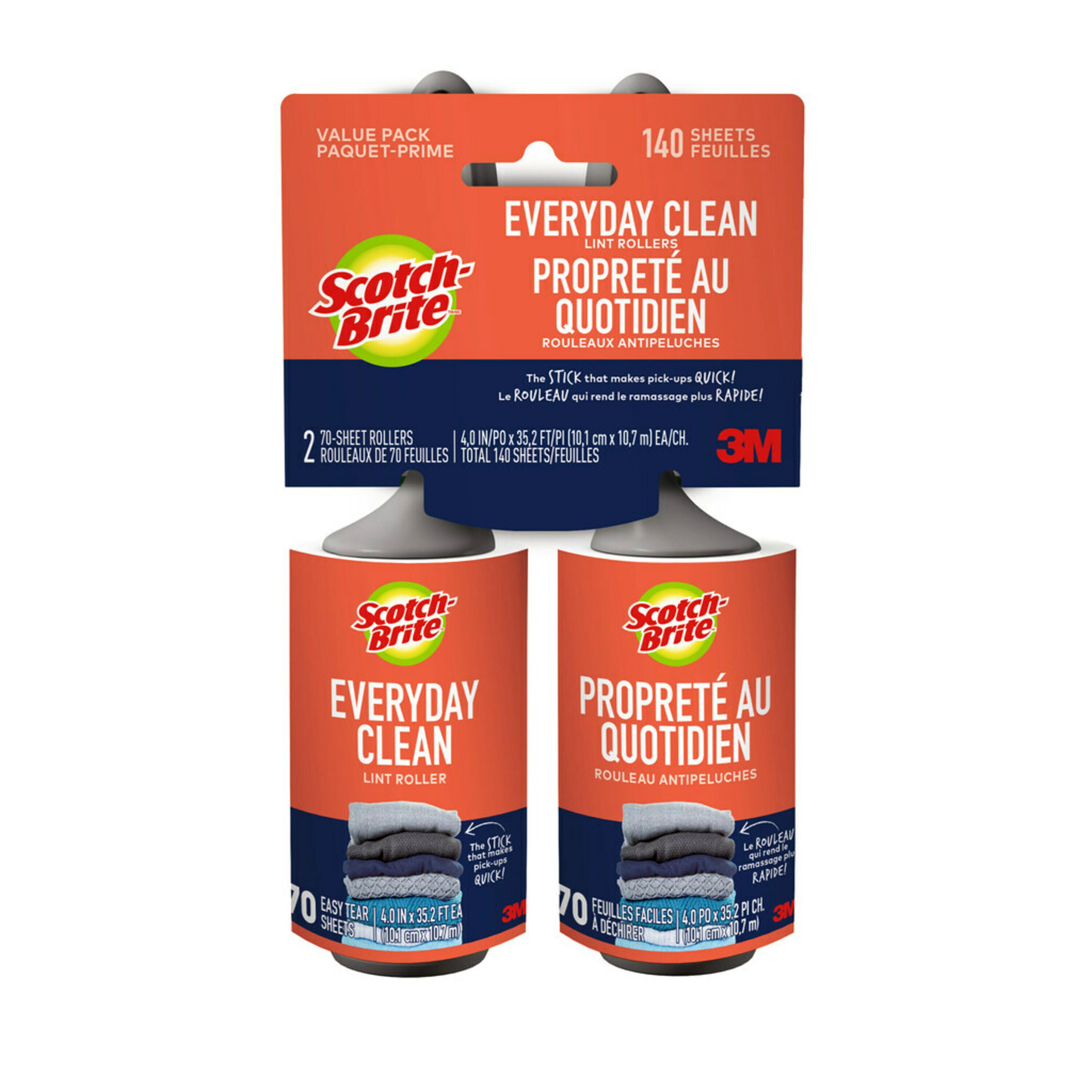 Scotch-Brite Everyday Clean Lint Rollers, 140 sheets - Shop Lint ...