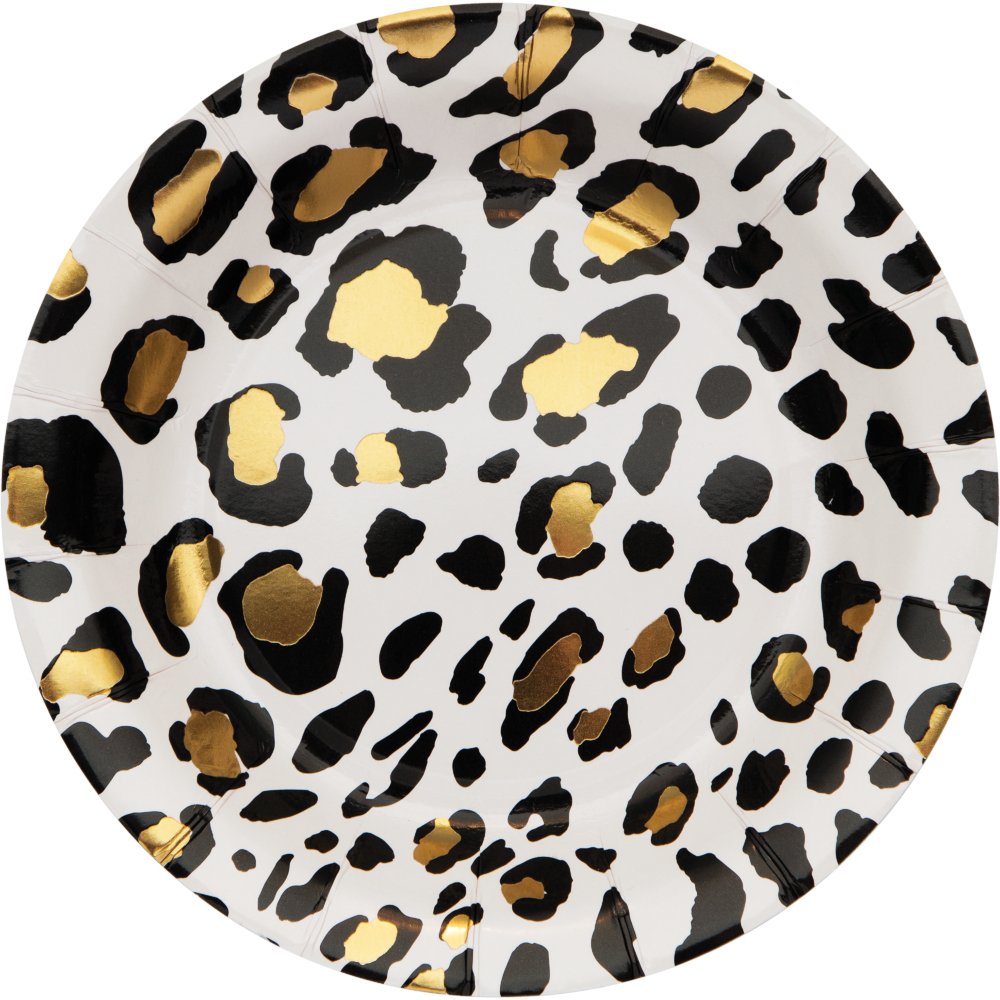 Creative Converting Leopard Gold Foil Paper Plates, 8 ct - Shop Party ...