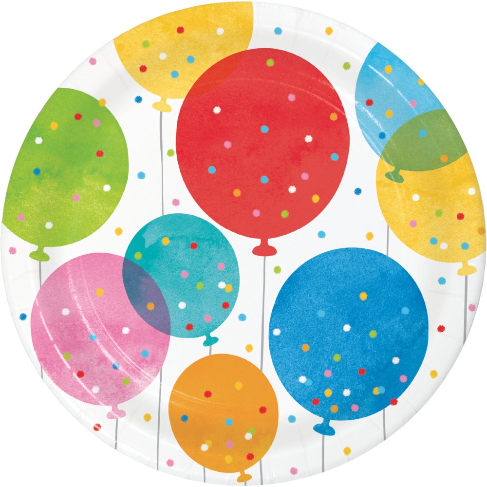 Creative Converting Confetti Balloons Paper Plates, 8 ct - Shop Party ...