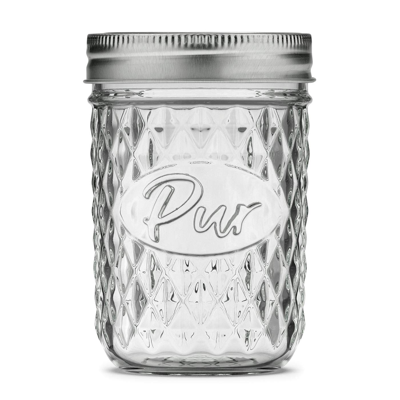 Pur Mason Wide Mouth Quilted Diamond Pattern Glass Jars, 12 Pk - Shop ...
