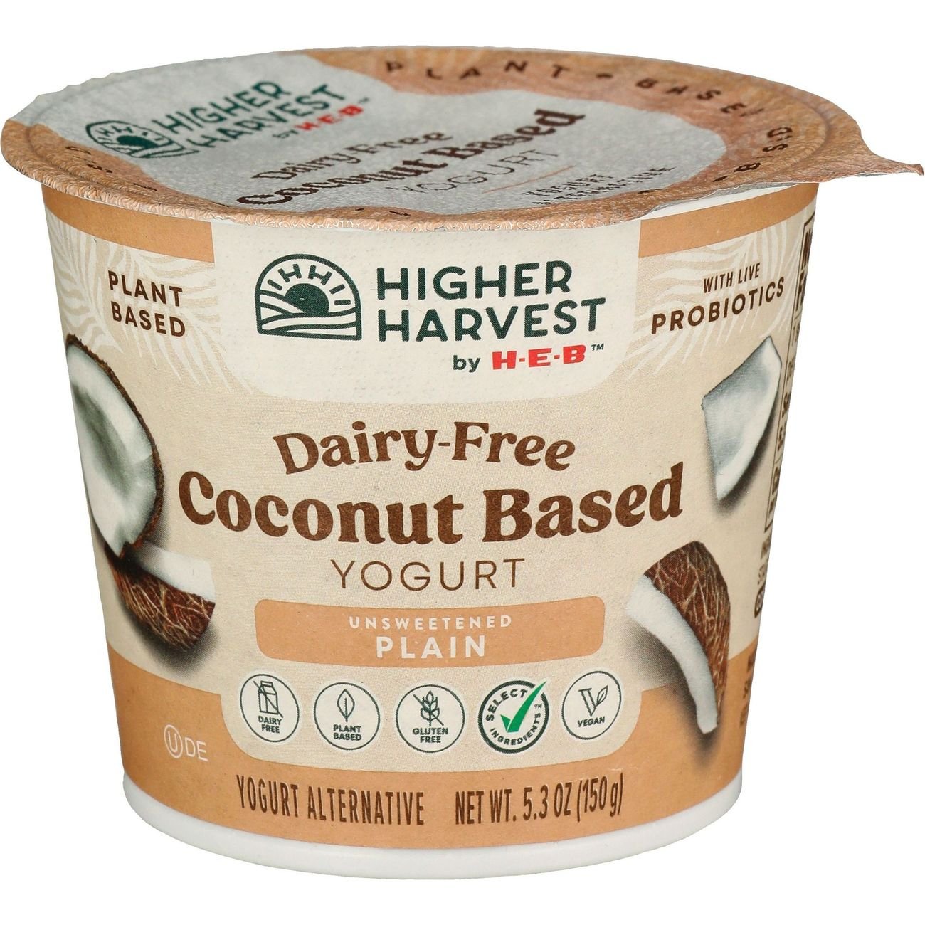 Higher Harvest by H-E-B Dairy Free Coconut-Based Yogurt – Unsweetened ...