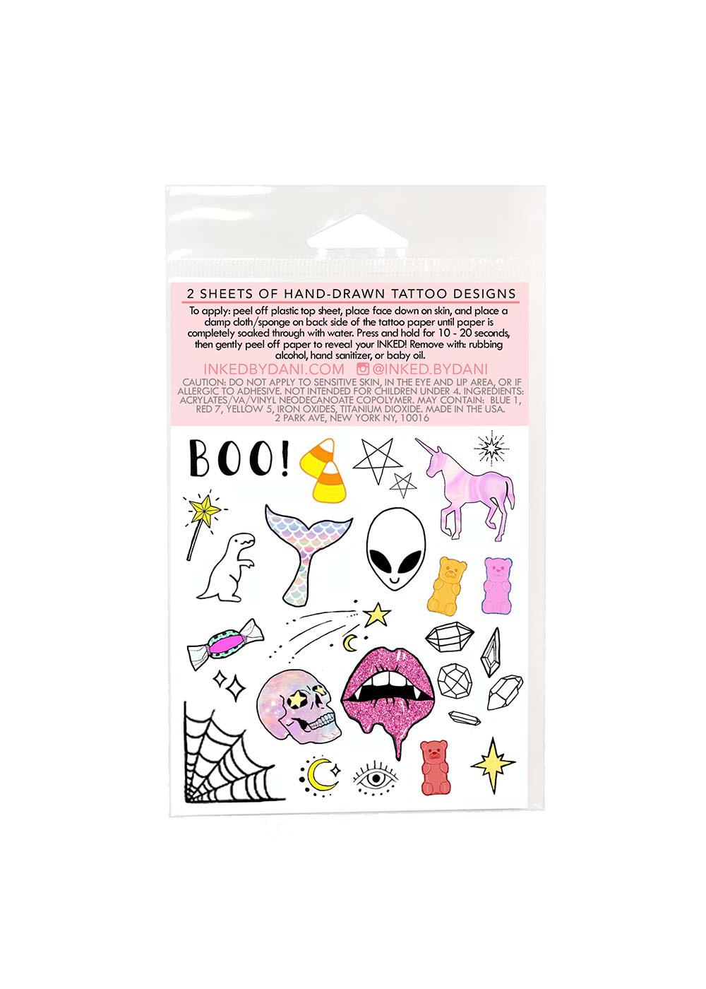 INKED by Dani Temporary Tattoo Sheet - Spooky - Shop Makeup palettes ...