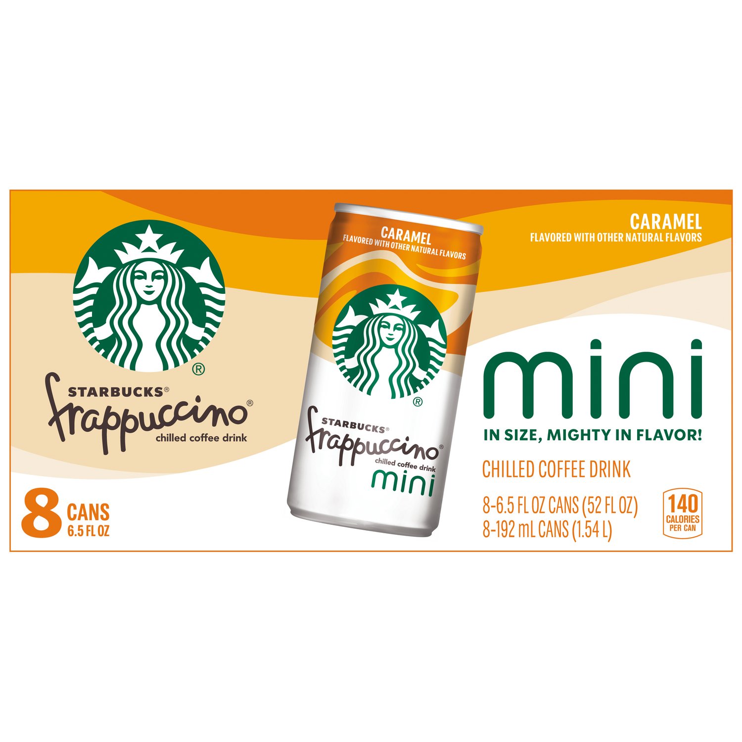 Starbucks Frappuccino Mini Caramel Chilled Coffee Drink 6.5 oz Cans ...