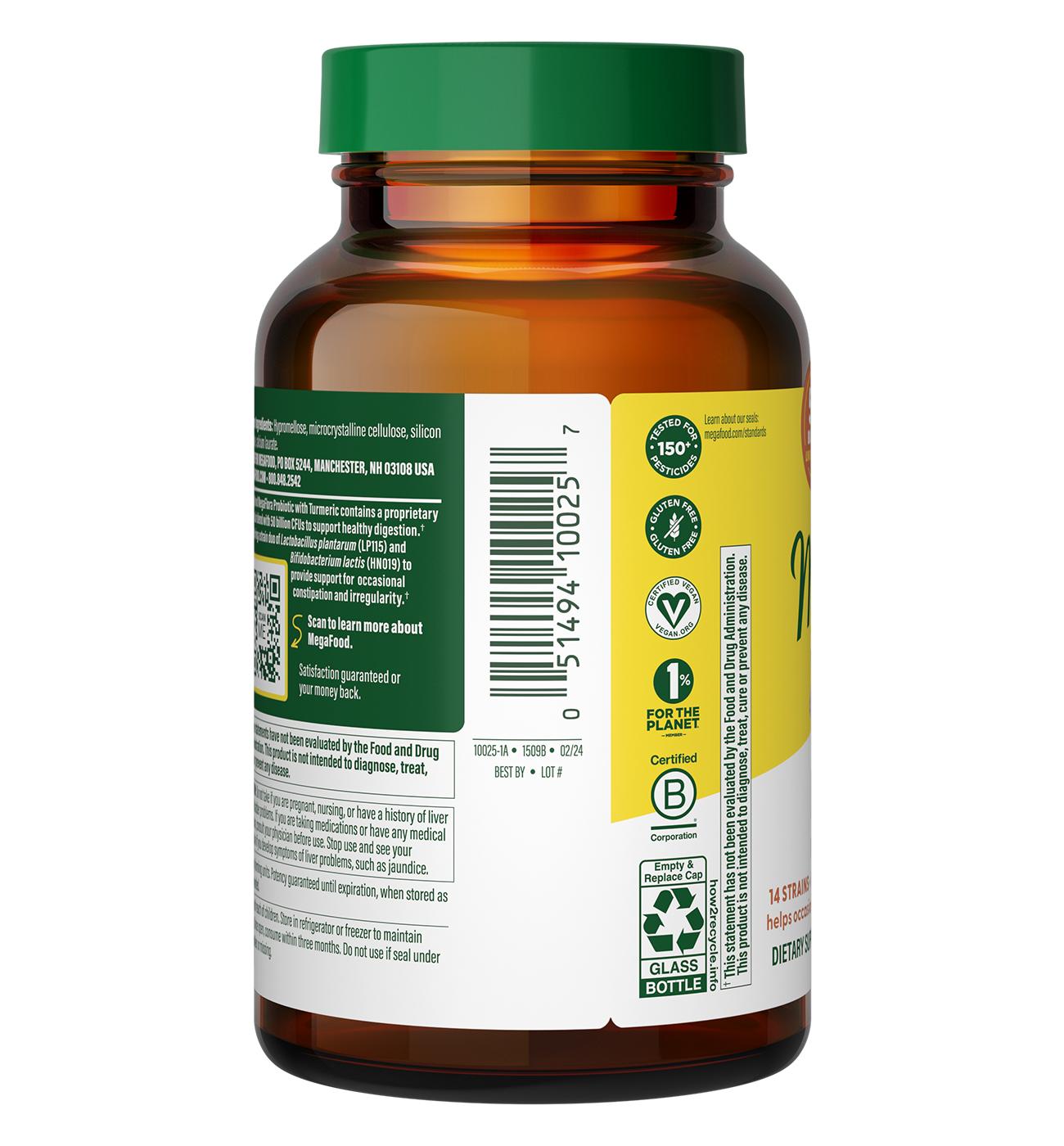 MegaFood MegaFlora Probiotic with Turmeric Capsules - Shop Diet ...