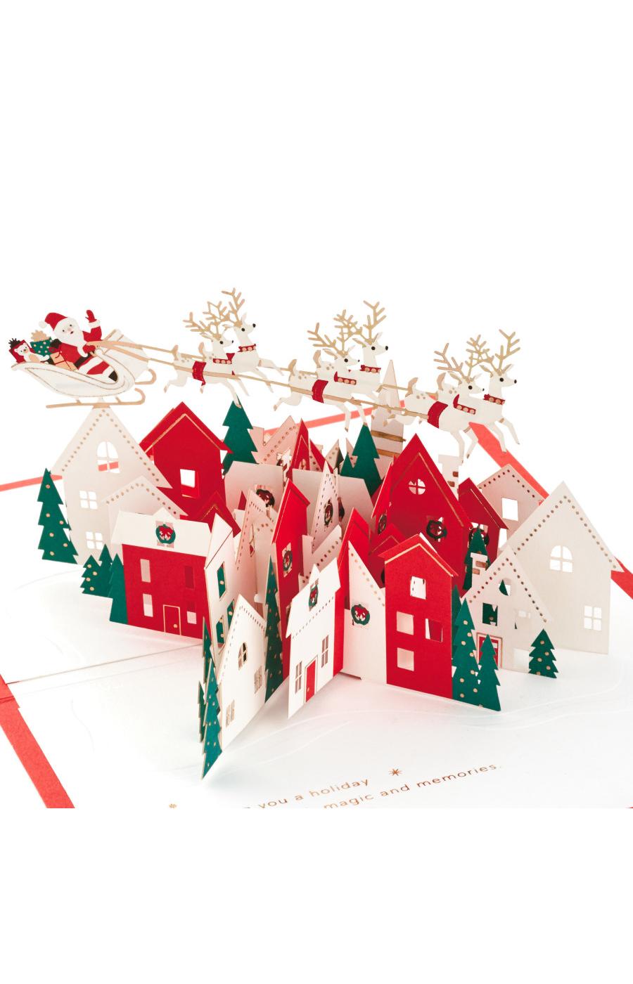 Hallmark Signature Paper Wonder Santa & Reindeer Pop Up Christmas Card ...