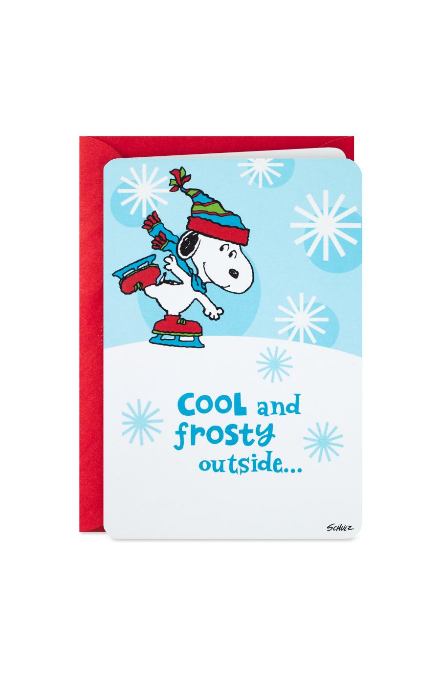Hallmark Peanuts Snoopy Ice Skating Christmas Card - S32 - Shop Invites ...