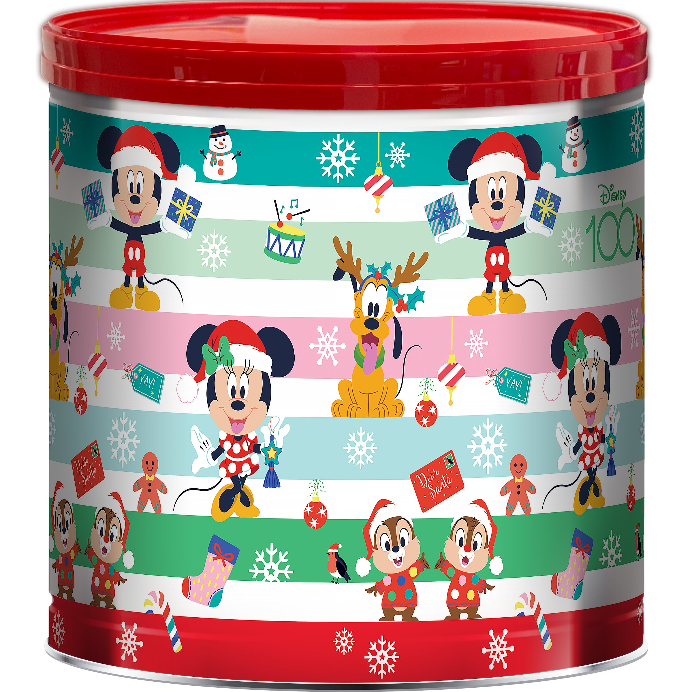 Signature Brands Disney 100 Mickey & Friends Christmas Popcorn Tin ...