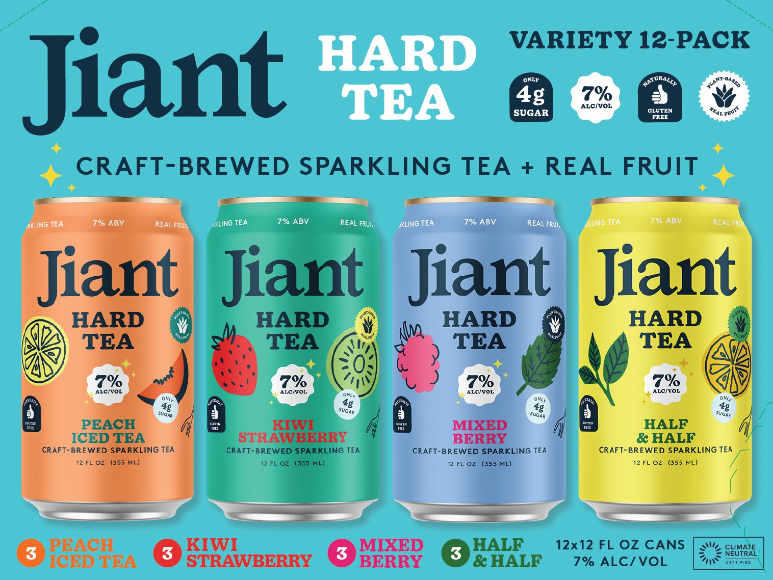 Jiant Hard Tea Variety 12 pk Cans - Shop Malt beverages & coolers at H-E-B