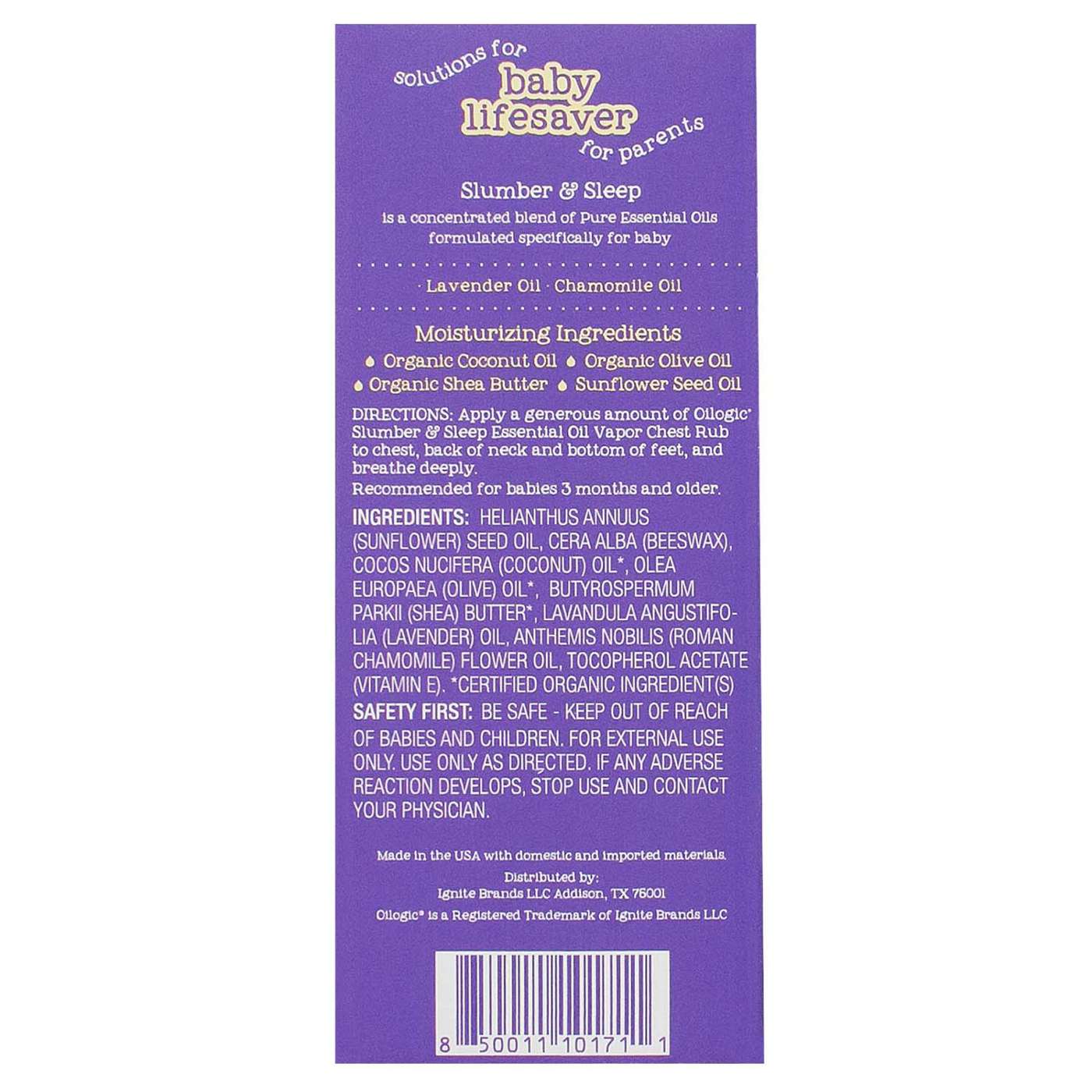 Oilogic Baby Slumber & Sleep Vapor Chest Rub - Shop Medical devices ...