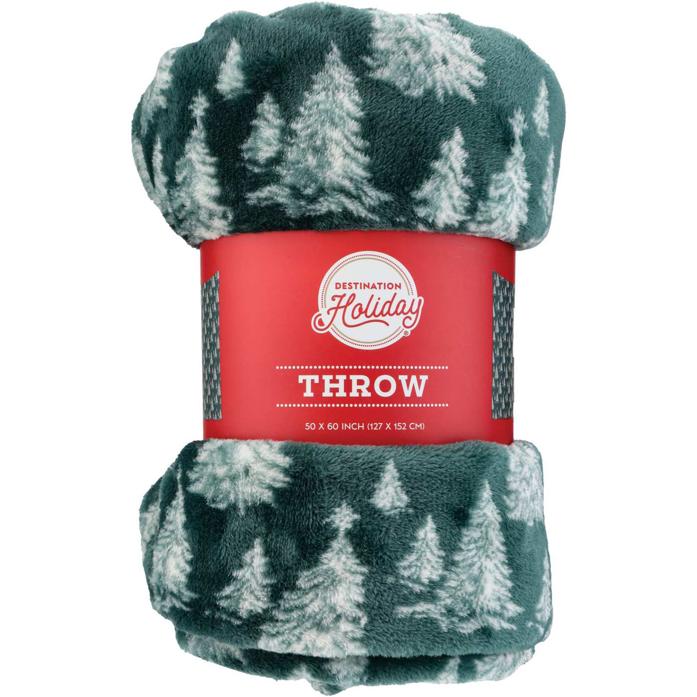 Destination Holiday Christmas Trees Plush Throw Blanket - Green - Shop ...