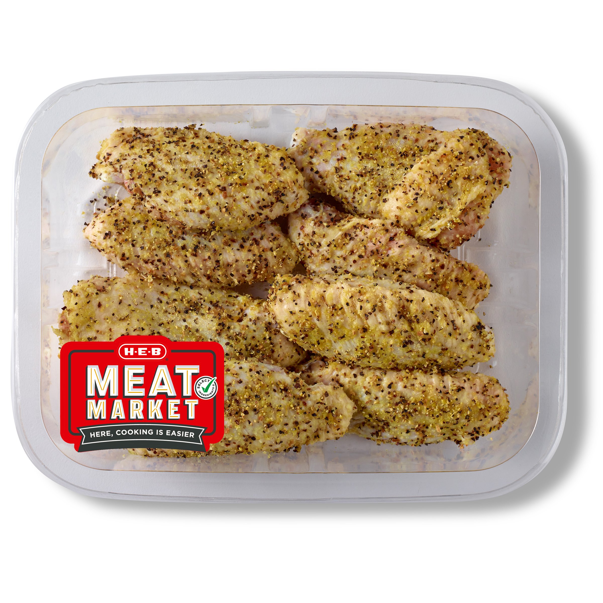 H-E-B Meat Market Seasoned Chicken Wings - Lemon Pepper - Shop Chicken ...