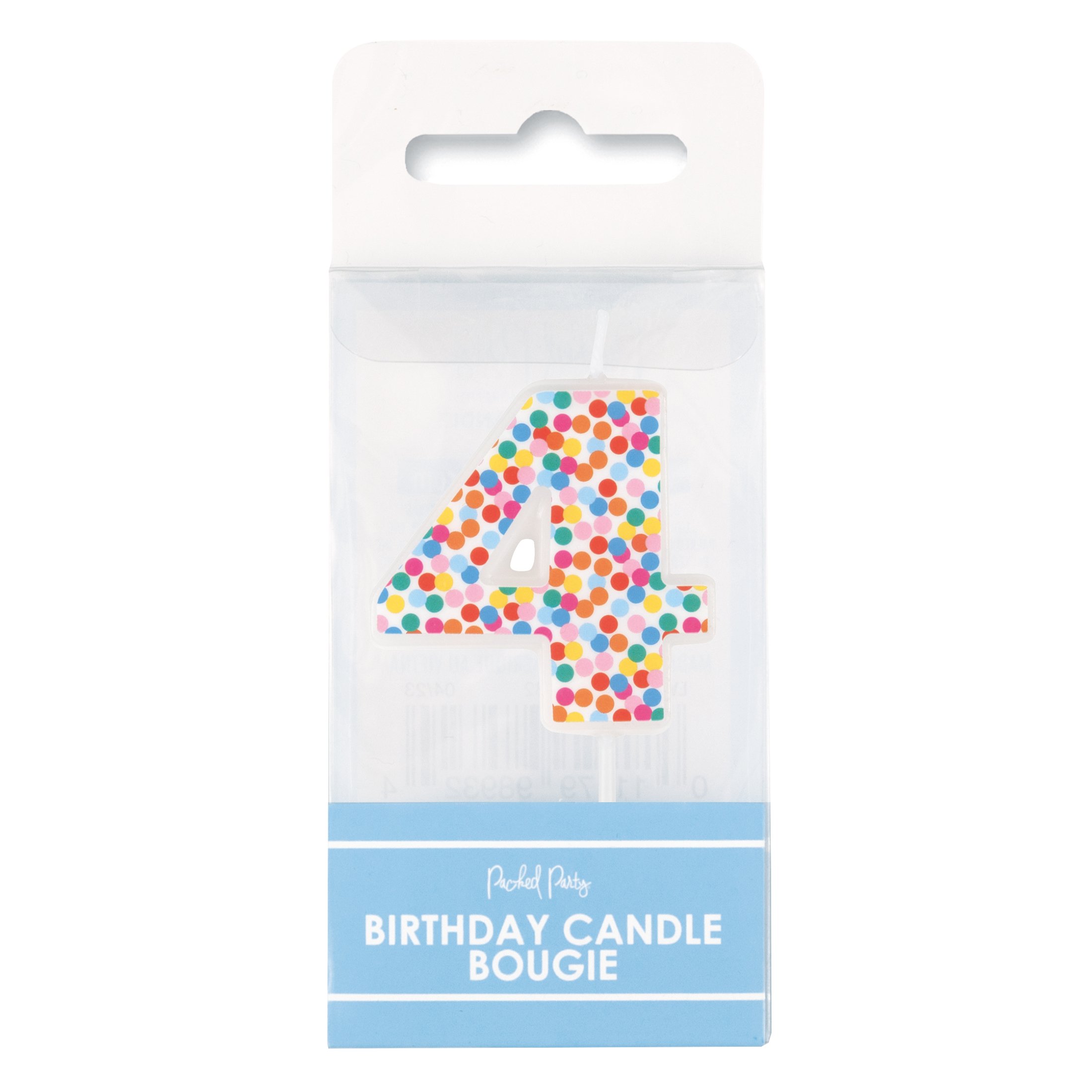 Packed Party Number 4 Confetti Birthday Candle - Shop Birthday candles ...