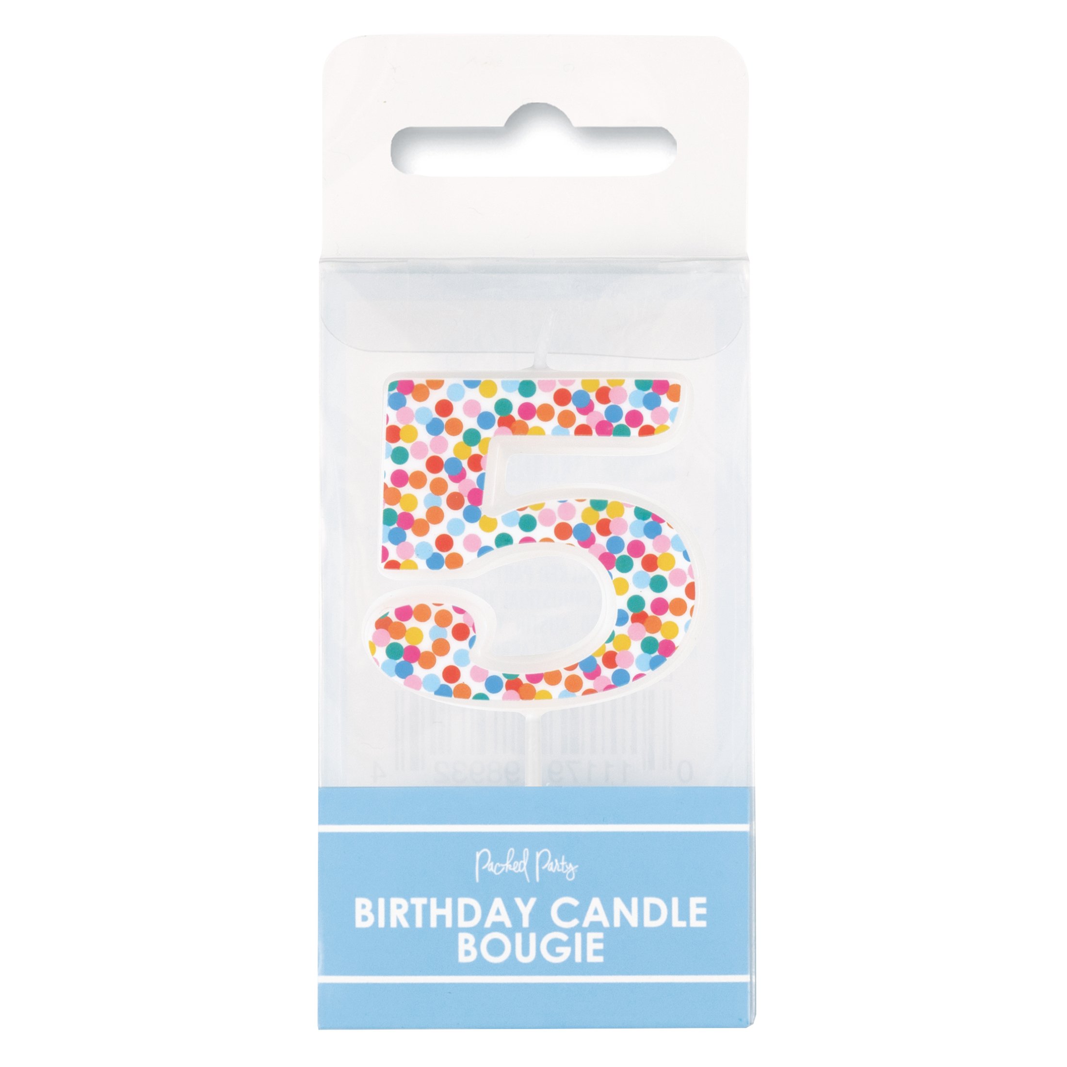 Packed Party Number 5 Confetti Birthday Candle - Shop Birthday candles ...