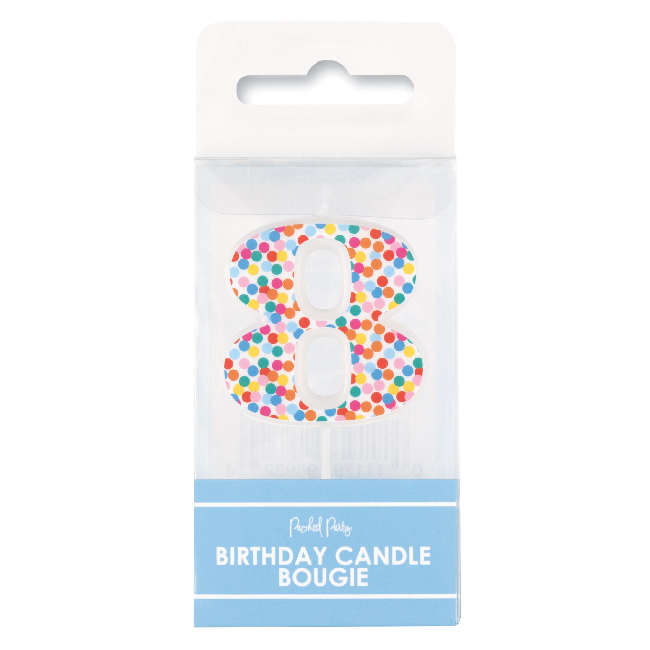 Packed Party Number 8 Confetti Birthday Candle - Shop Birthday candles ...